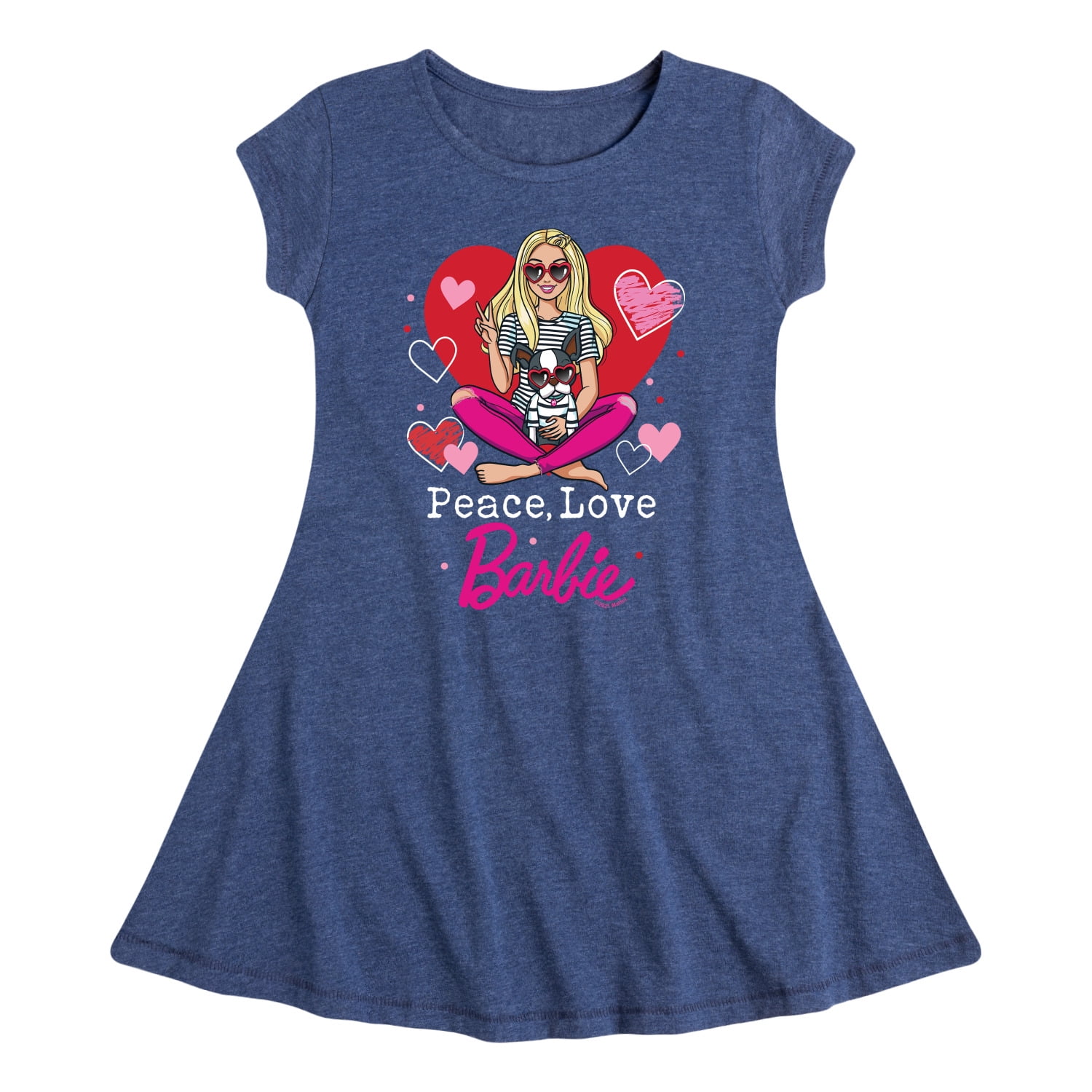 Barbie - Peace Love Barbie - Toddler And Youth Girls Fit And Flare ...