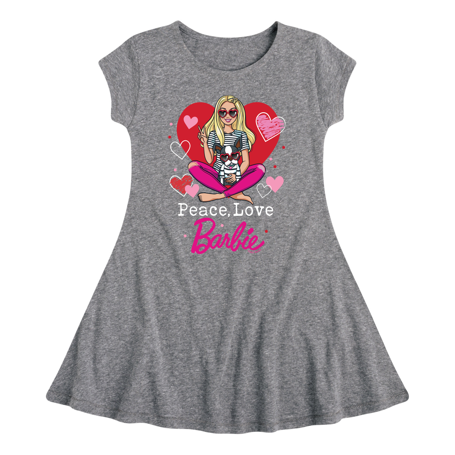 Barbie - Peace Love Barbie - Toddler And Youth Girls Fit And Flare ...