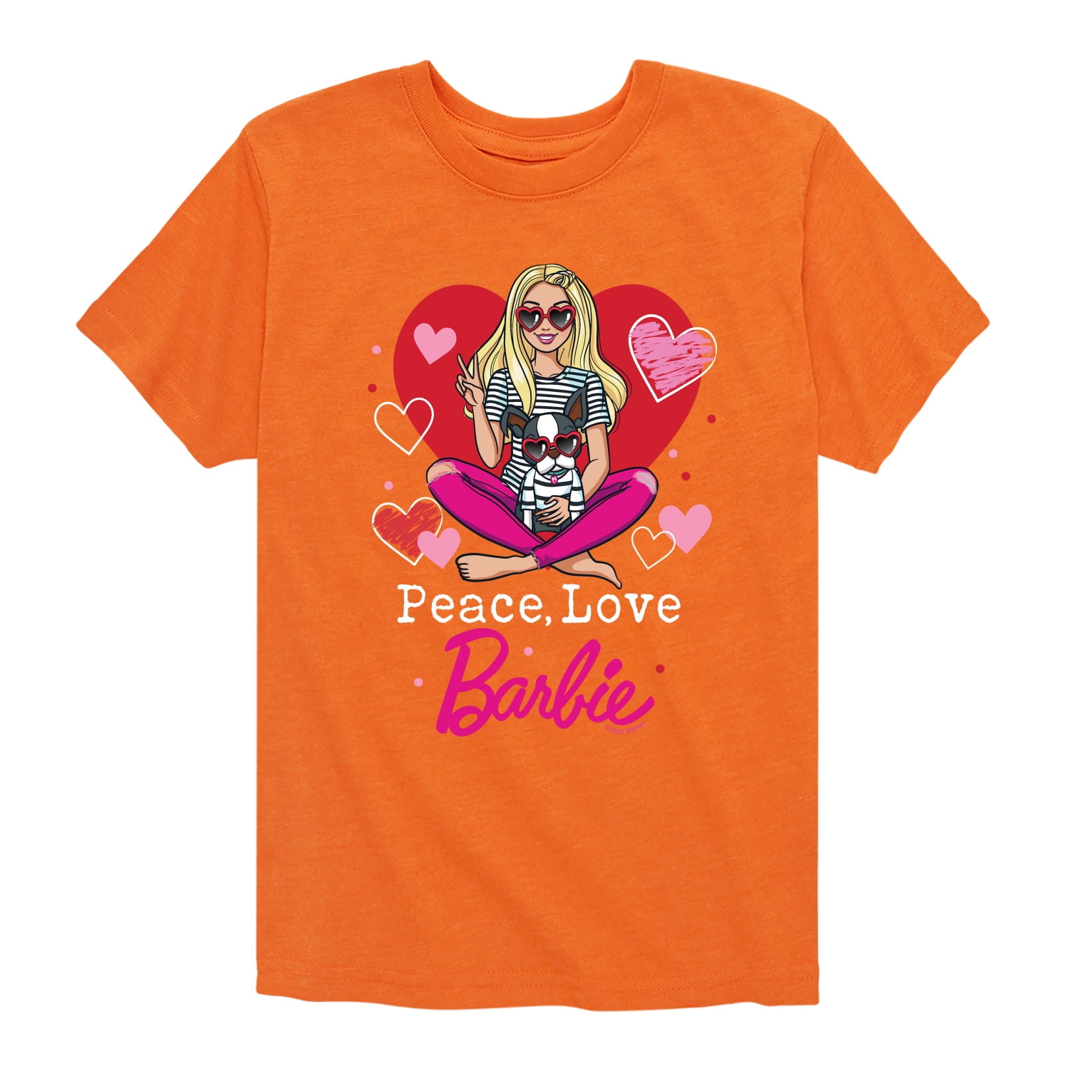 Barbie - Peace Love Barbie - Toddler And Youth Short Sleeve Graphic T ...