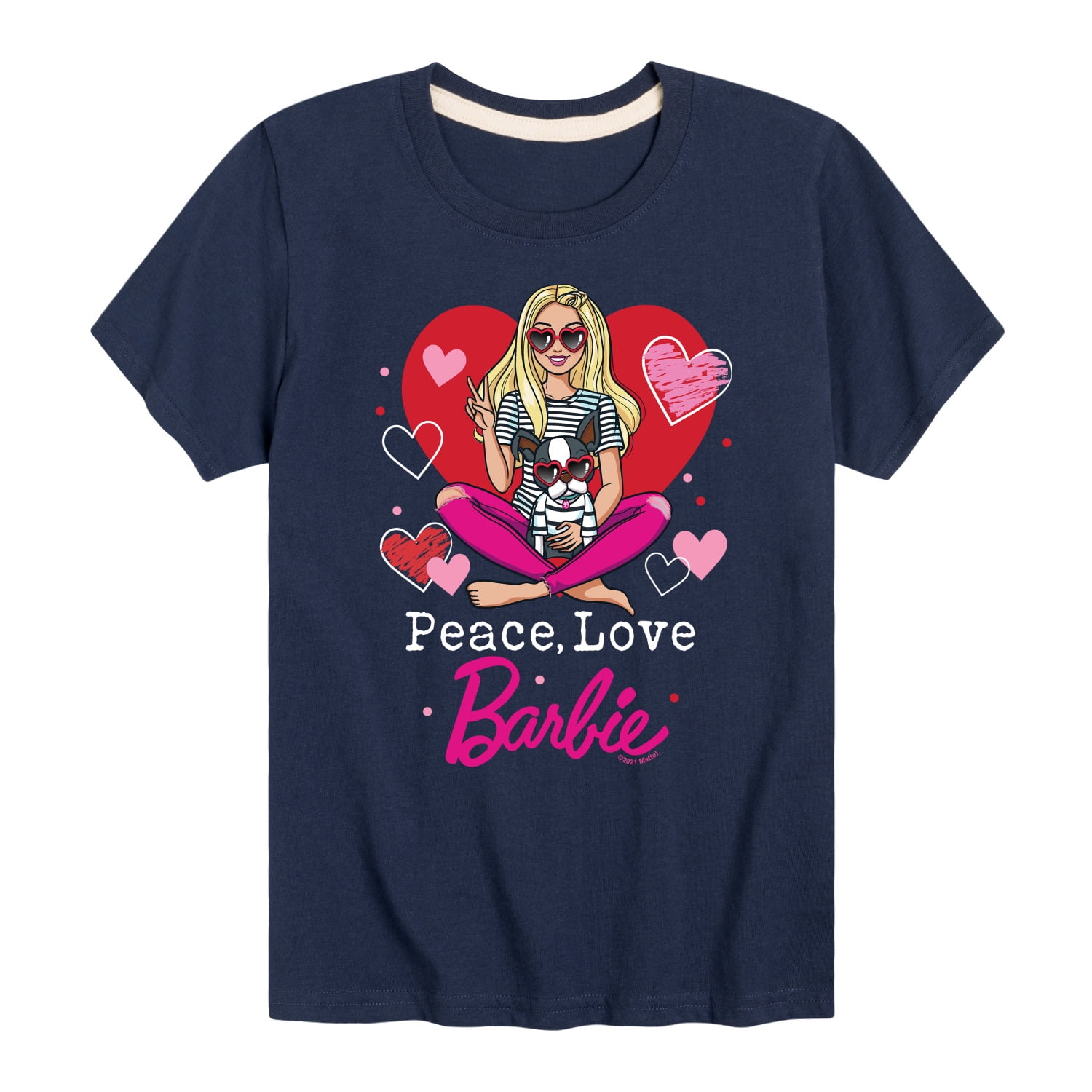 Barbie - Peace Love Barbie - Toddler And Youth Short Sleeve Graphic T ...