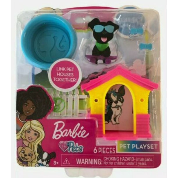 Barbie Pets 6 Piece Pet Playset Toy Dog & Accessories - Walmart.com
