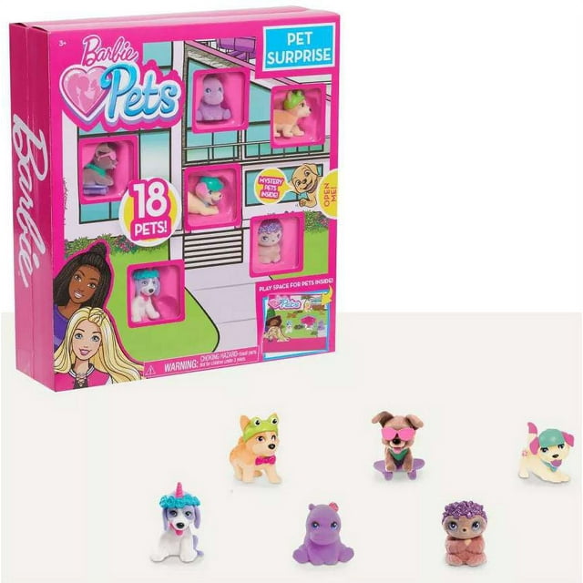 Barbie Pets Deluxe Mini Collectible Set - Pet Surprise Animal Figures ...