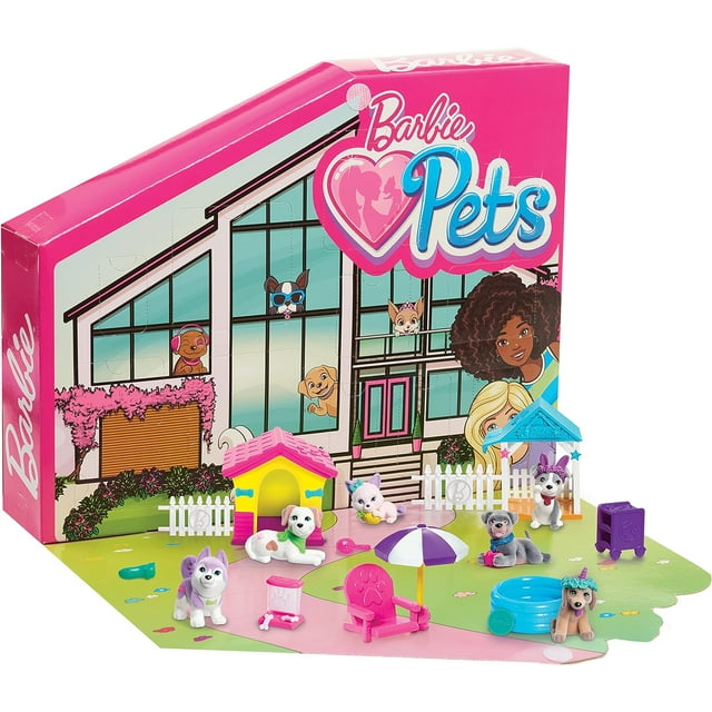 Barbie Pets Dreamhouse Pet Surprise Playset, Includes 6 Pets, Two Pet ...