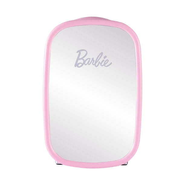 Barbie Pink Beauty Mini Fridge 7L with Glass Mirror Door AC - Walmart ...