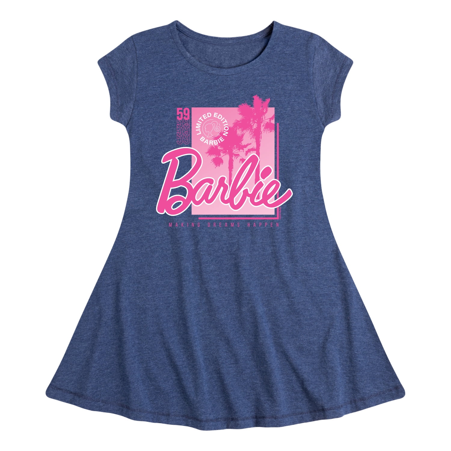 Barbie - Pink Core - Toddler And Youth Girls Fit And Flare Dress ...