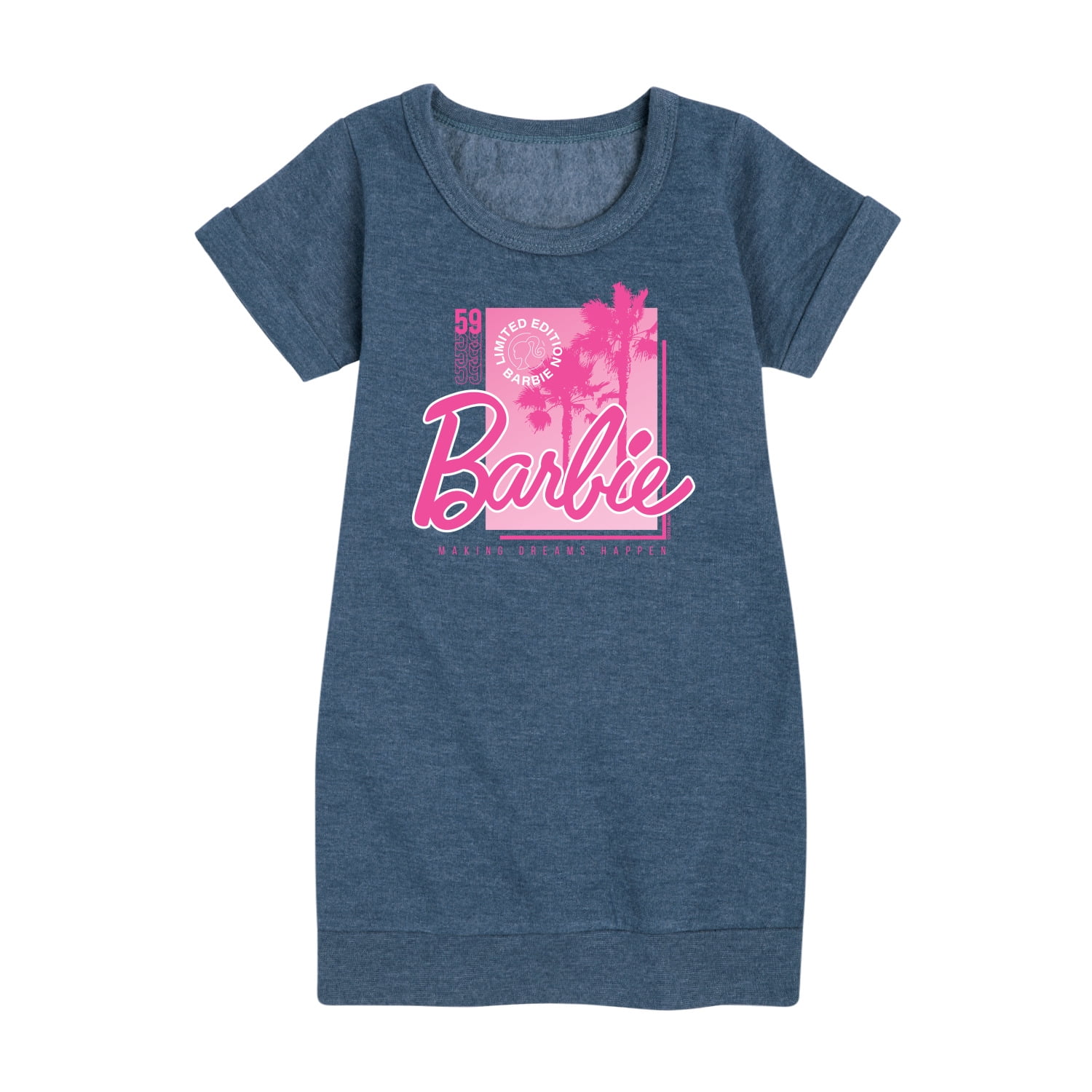 Barbie - Pink Core - Toddler And Youth Girls Fleece Dress - Walmart.com