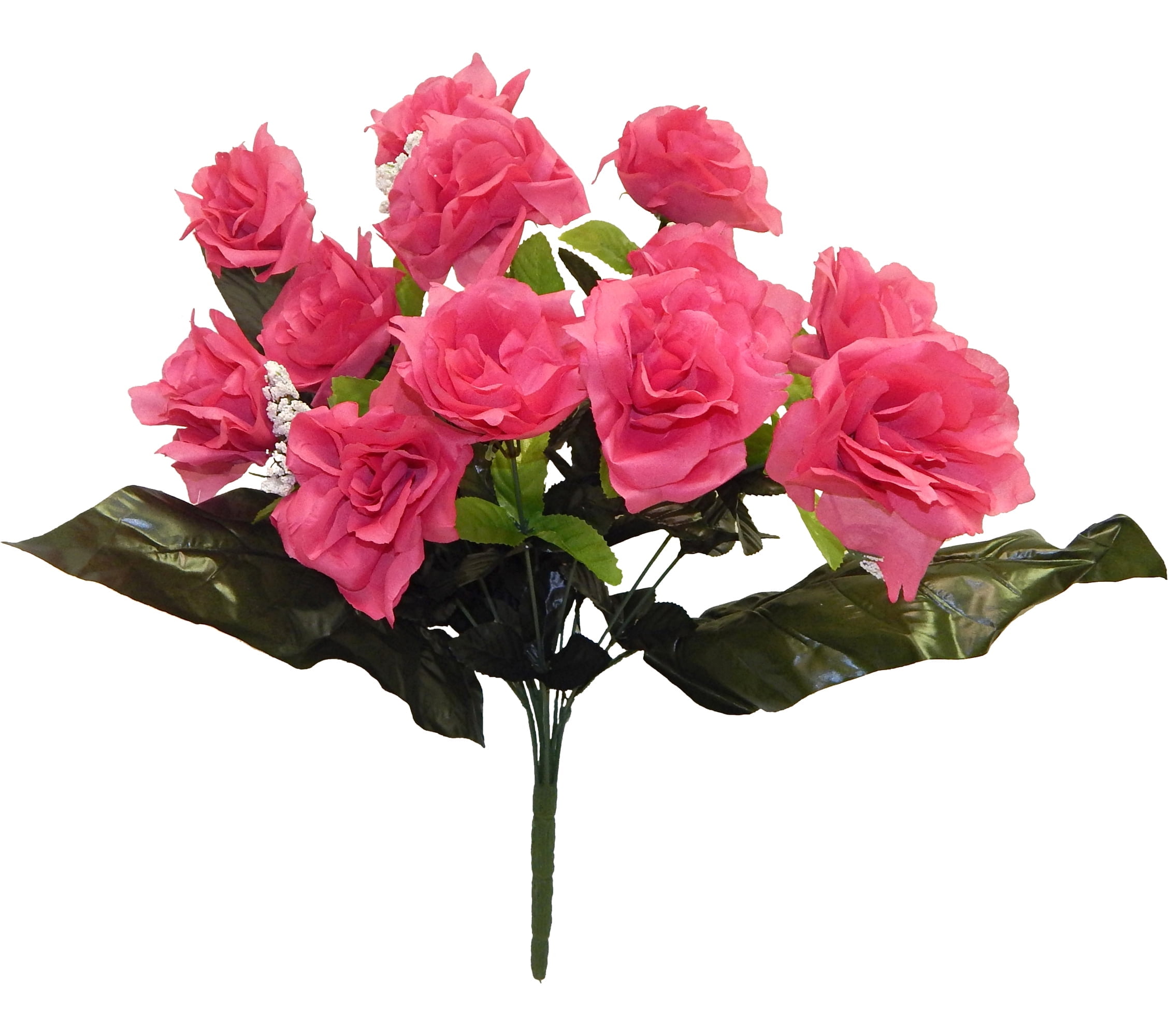 Barbie Pink Rose with Gypsophila 21in Artificial Polysilk Faux Fake ...