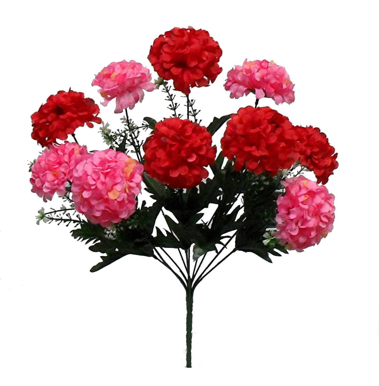 Barbie Pink Scarlet Red Hydrangea 17in Artificial Polysilk Faux Fake ...