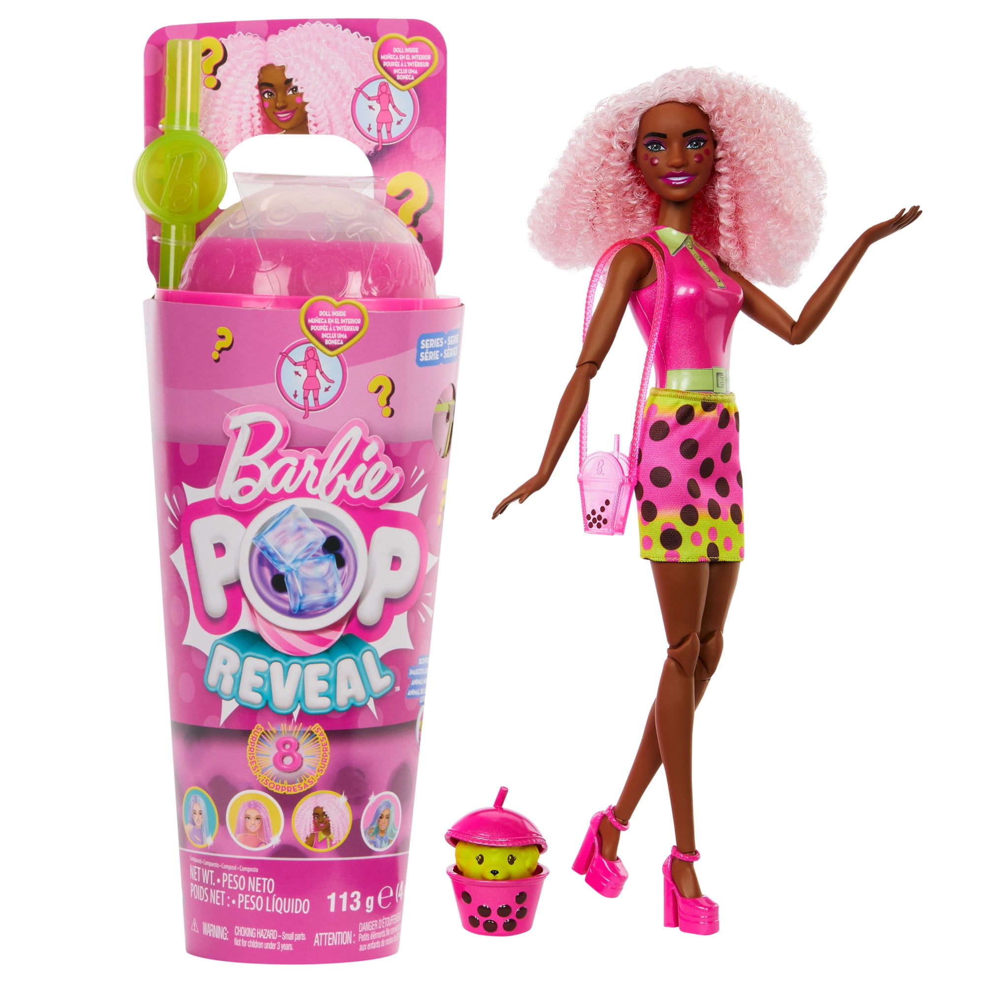 Barbie Pop Reveal Boba Tea Berry Bliss Fashion Doll & Accessories Set ...
