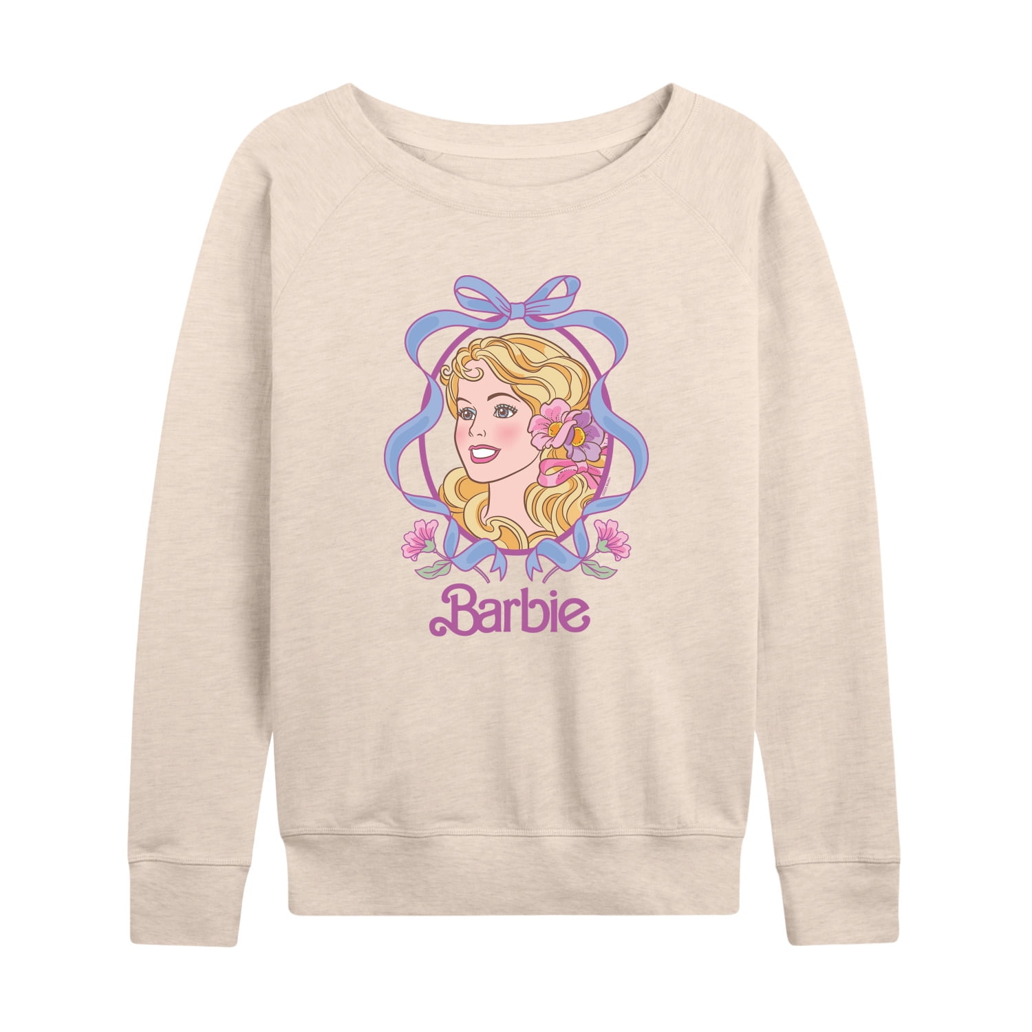 Barbie - Portrait Floral Coquette Bow - Women's French Terry Long ...