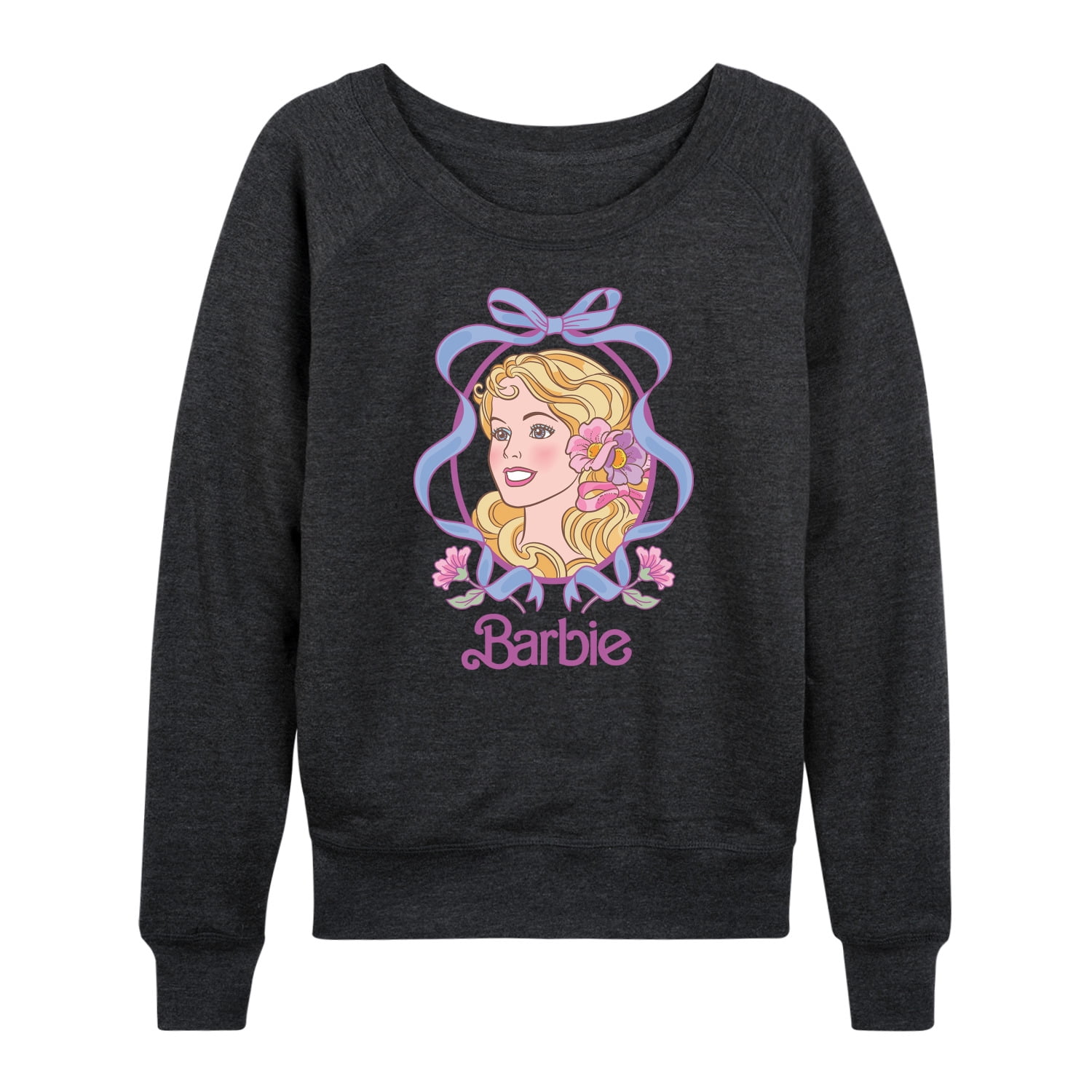 Barbie - Portrait Floral Coquette Bow - Women's French Terry Long ...