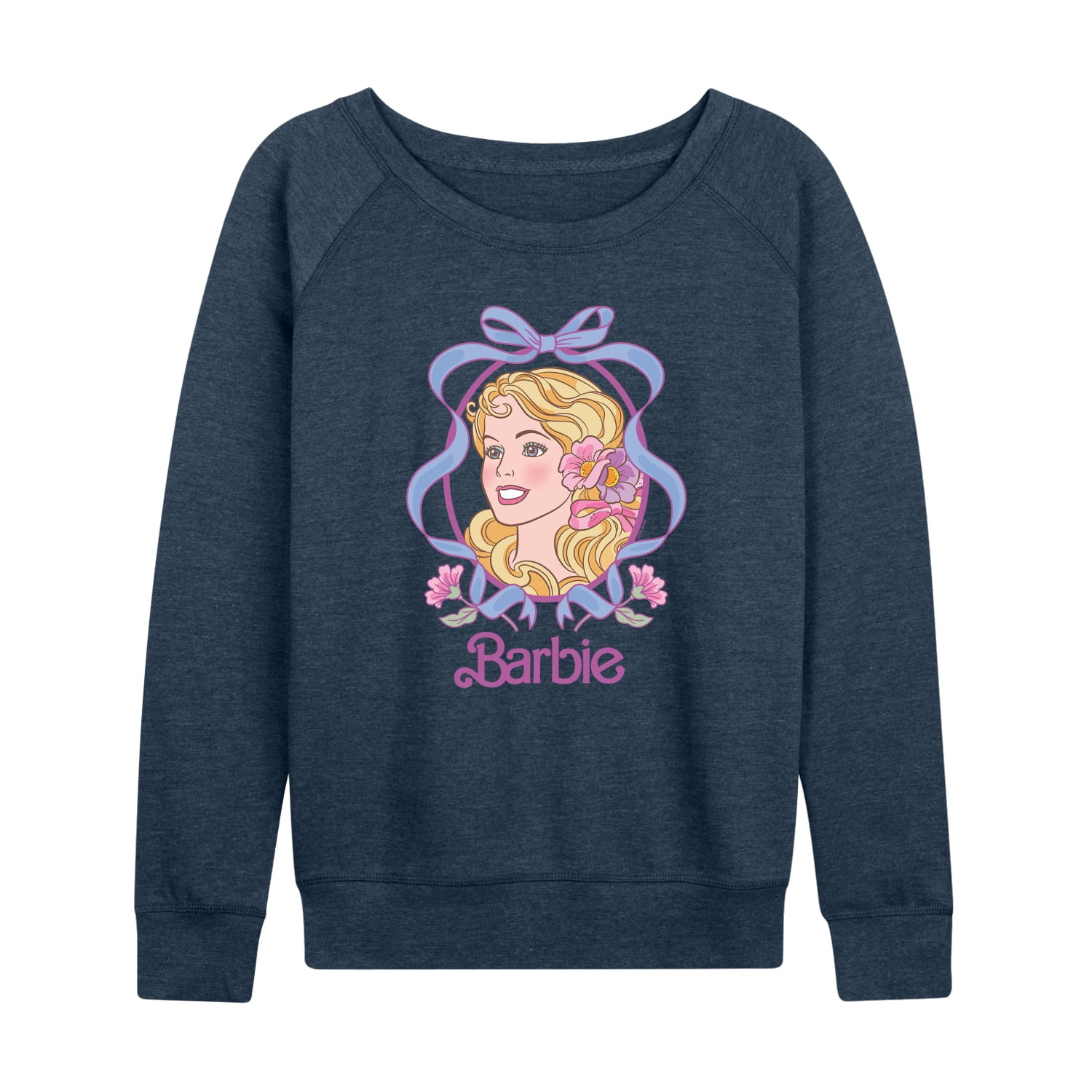 Barbie - Portrait Floral Coquette Bow - Women's French Terry Long ...