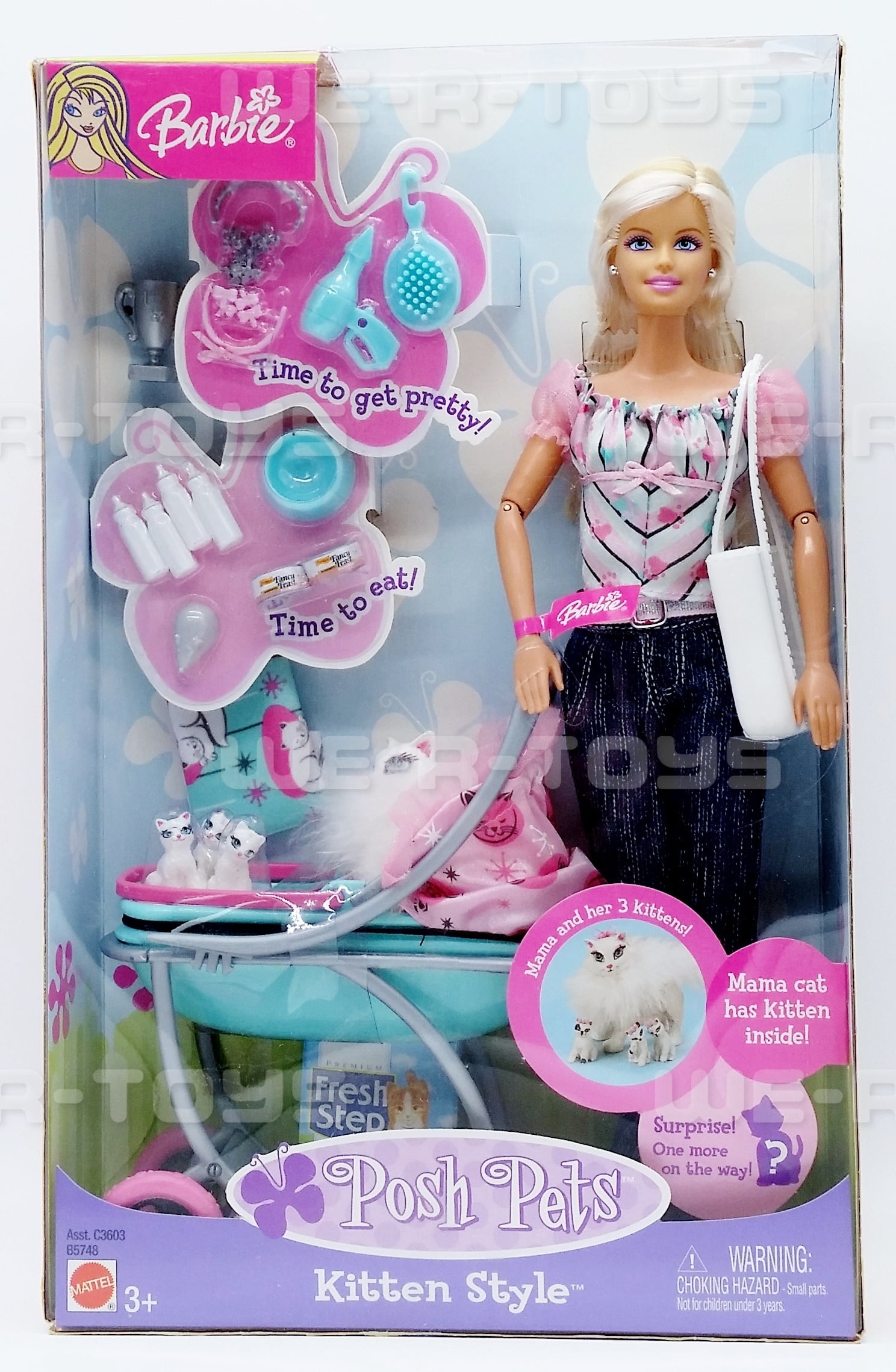 Mattel Barbie Posh Pets Kitten Style Doll Set 2003, No Mattel Barbie Posh Pets Kitten Style Doll Set 2003, No