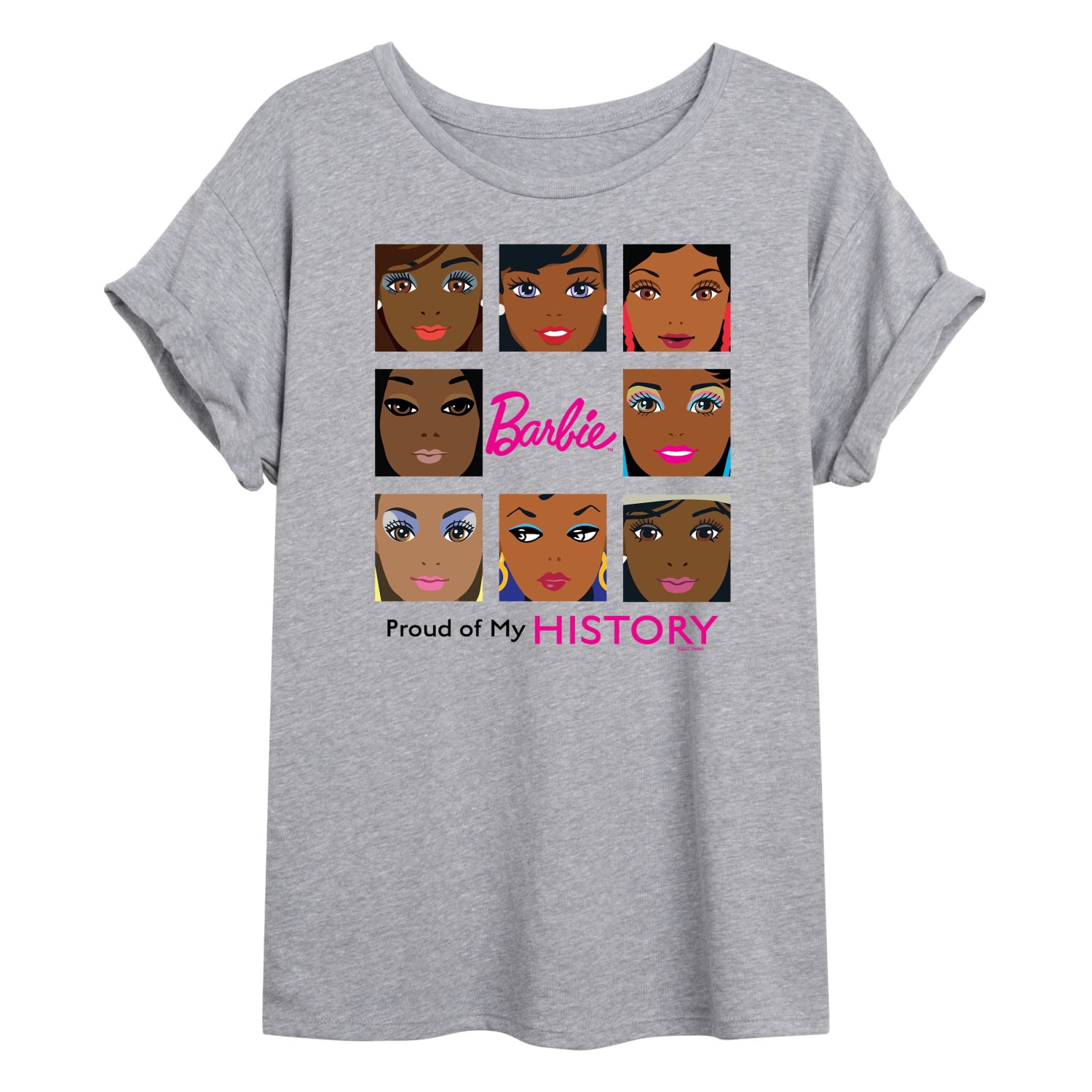 Barbie - Proud of My History - Juniors Oversized Graphic T-Shirt ...
