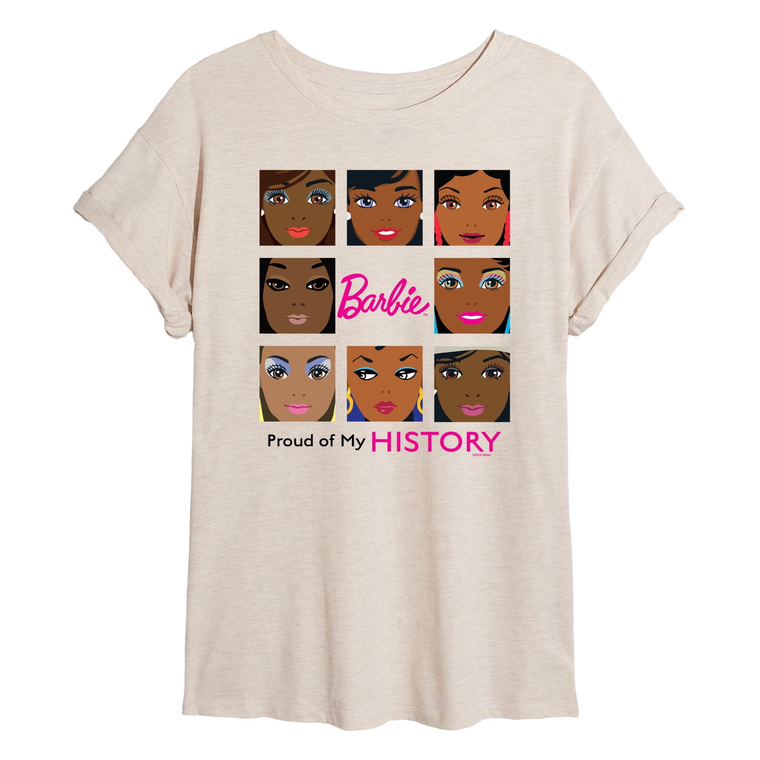Barbie - Proud of My History - Juniors Oversized Graphic T-Shirt ...