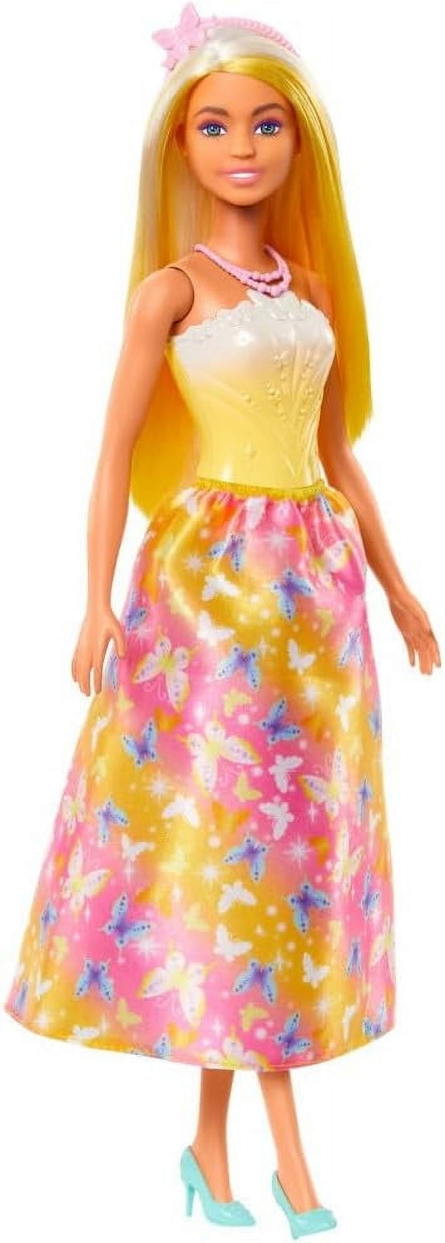 Barbie Royal Doll with Brightly Highlighted Fantasy Hair, Colorful ...