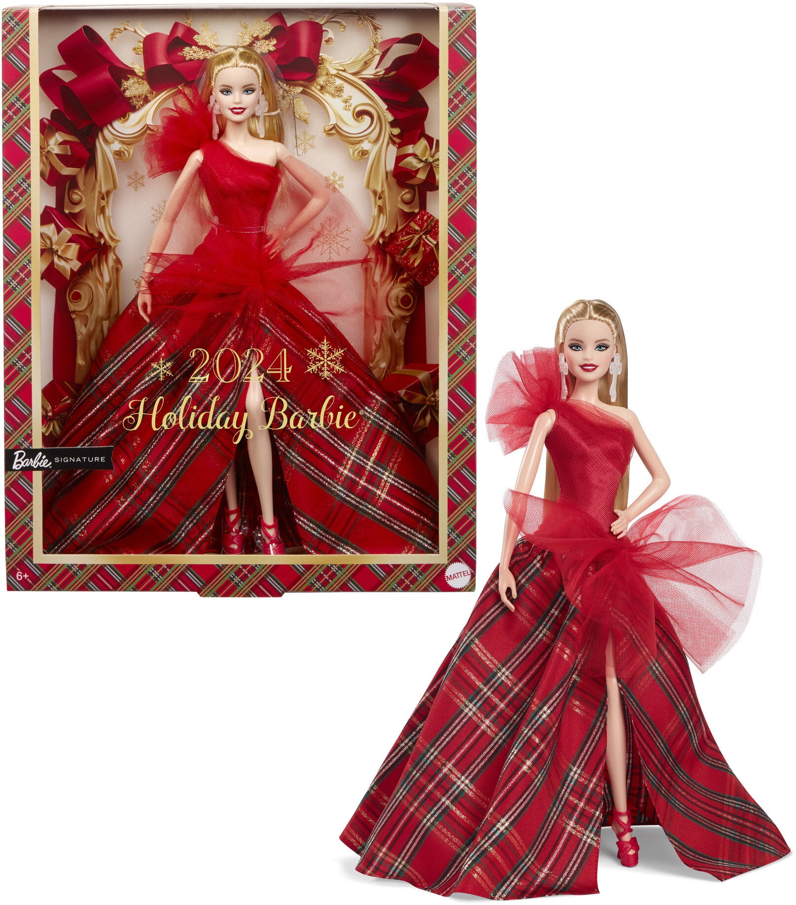 Barbie Signature 2024 Holiday Barbie Fashion Doll, Seasonal Collector ...