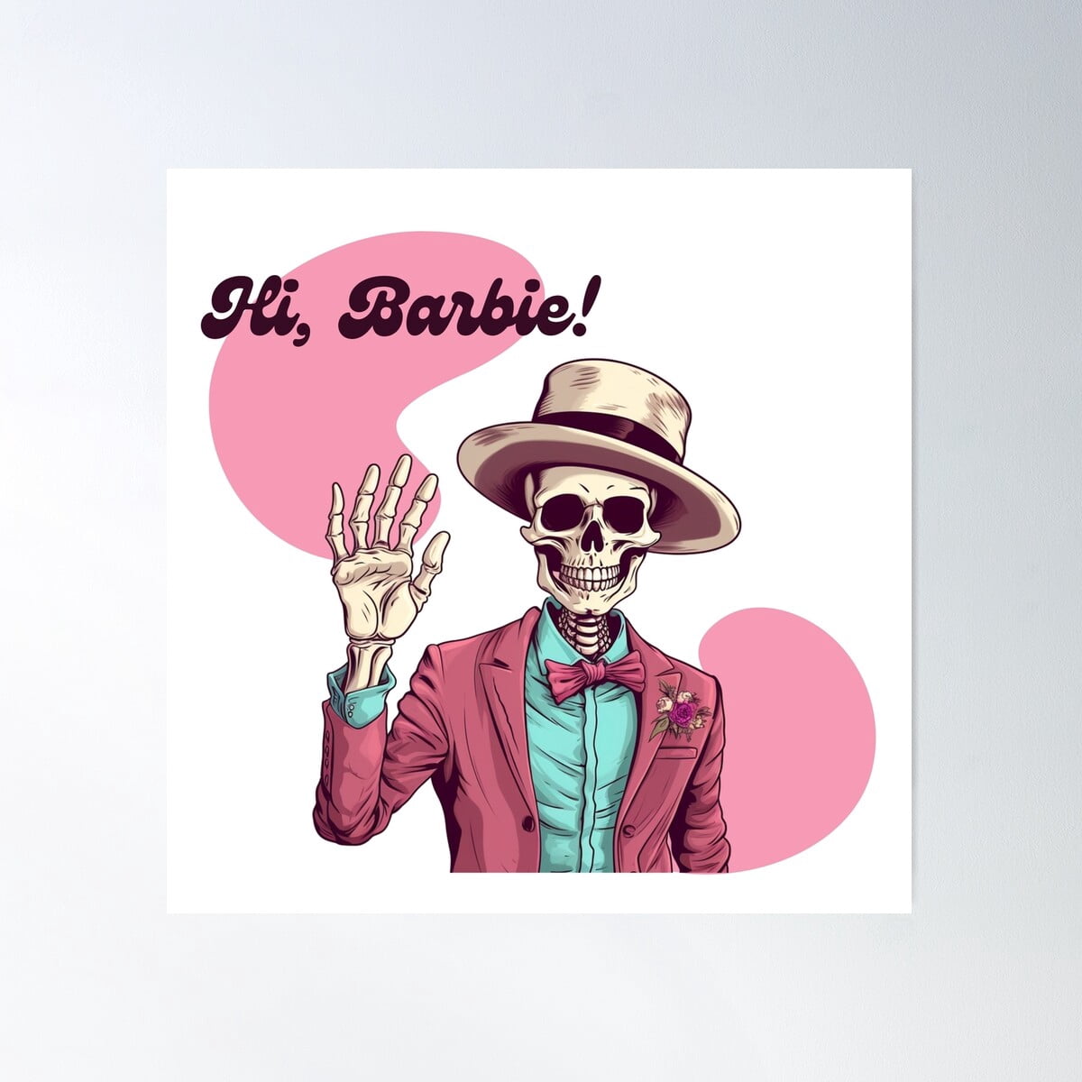 Barbie Skeleton Poster Wall Art, Modern Wall Decor For Living Room ...