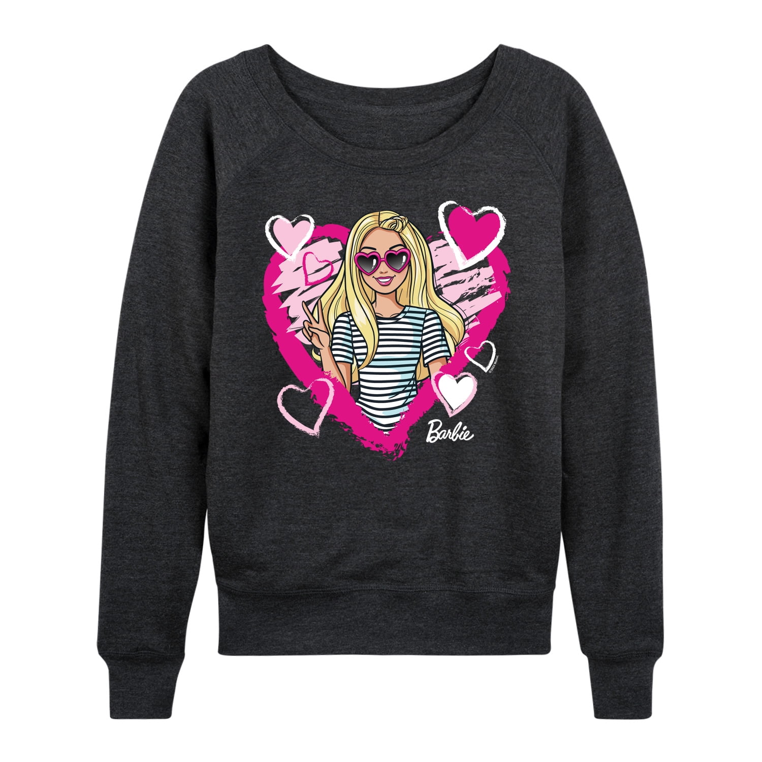 Barbie - Sketchy Hearts Barbie - Women's Lightweight French Terry Long ...