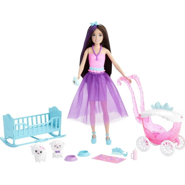 Barbie Skipper Doll with Fantasy Look, 2 Baby Lambs, Nurturing ...