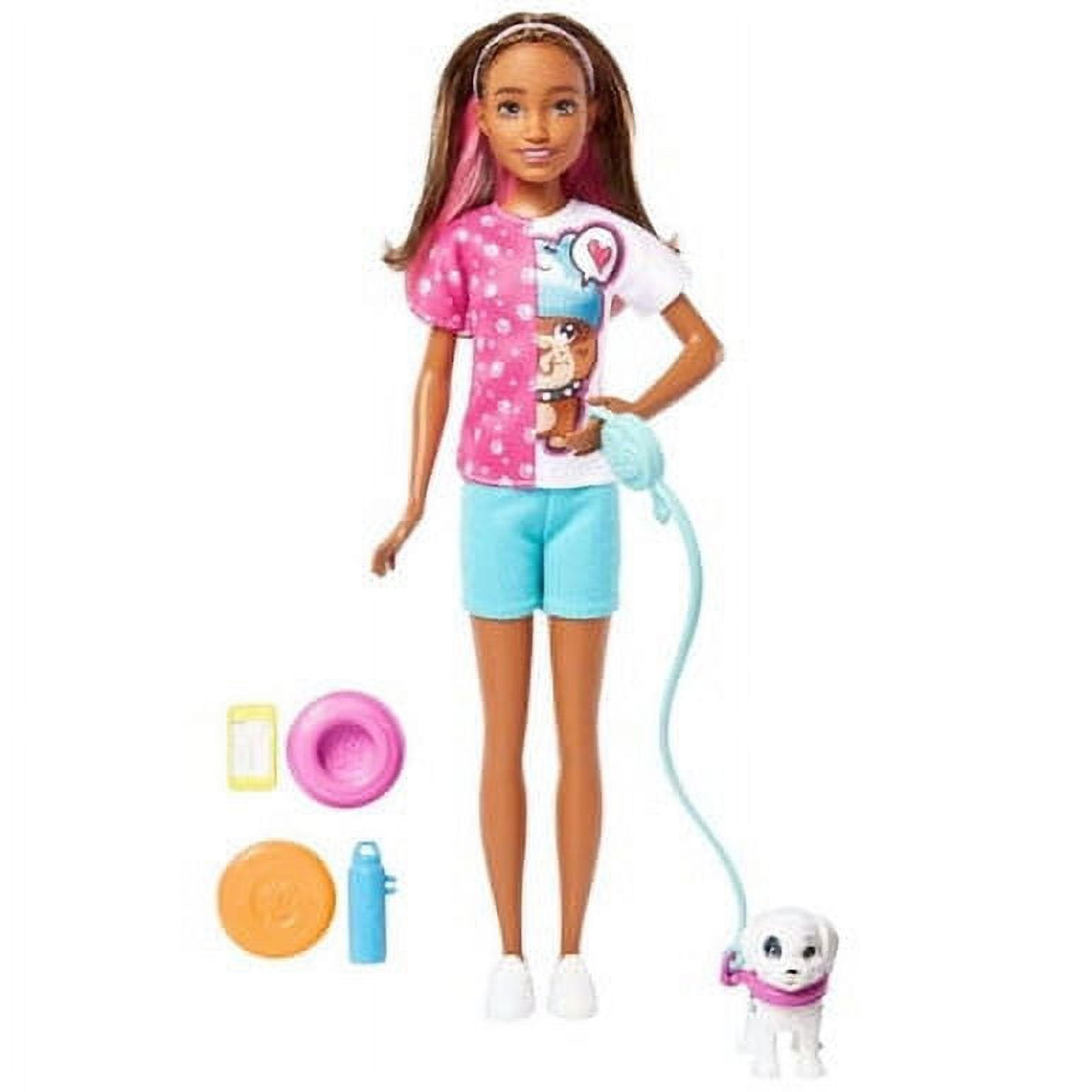 Barbie Skipper First Jobs Dog Walker Set with Puppy, 10" Doll ...