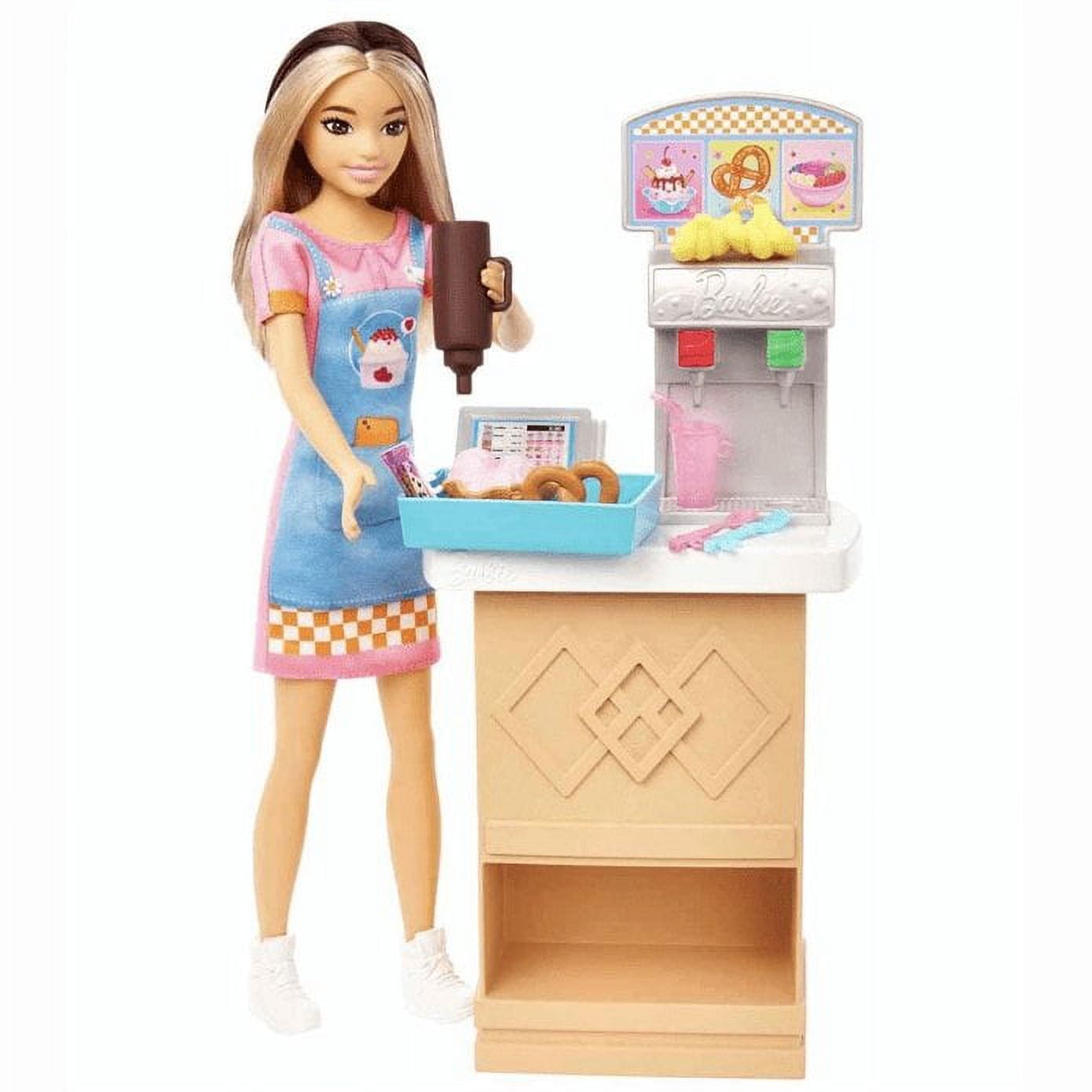 Barbie Skipper First Jobs Snack Stand Playset, Color-Change Sundae, 8 ...