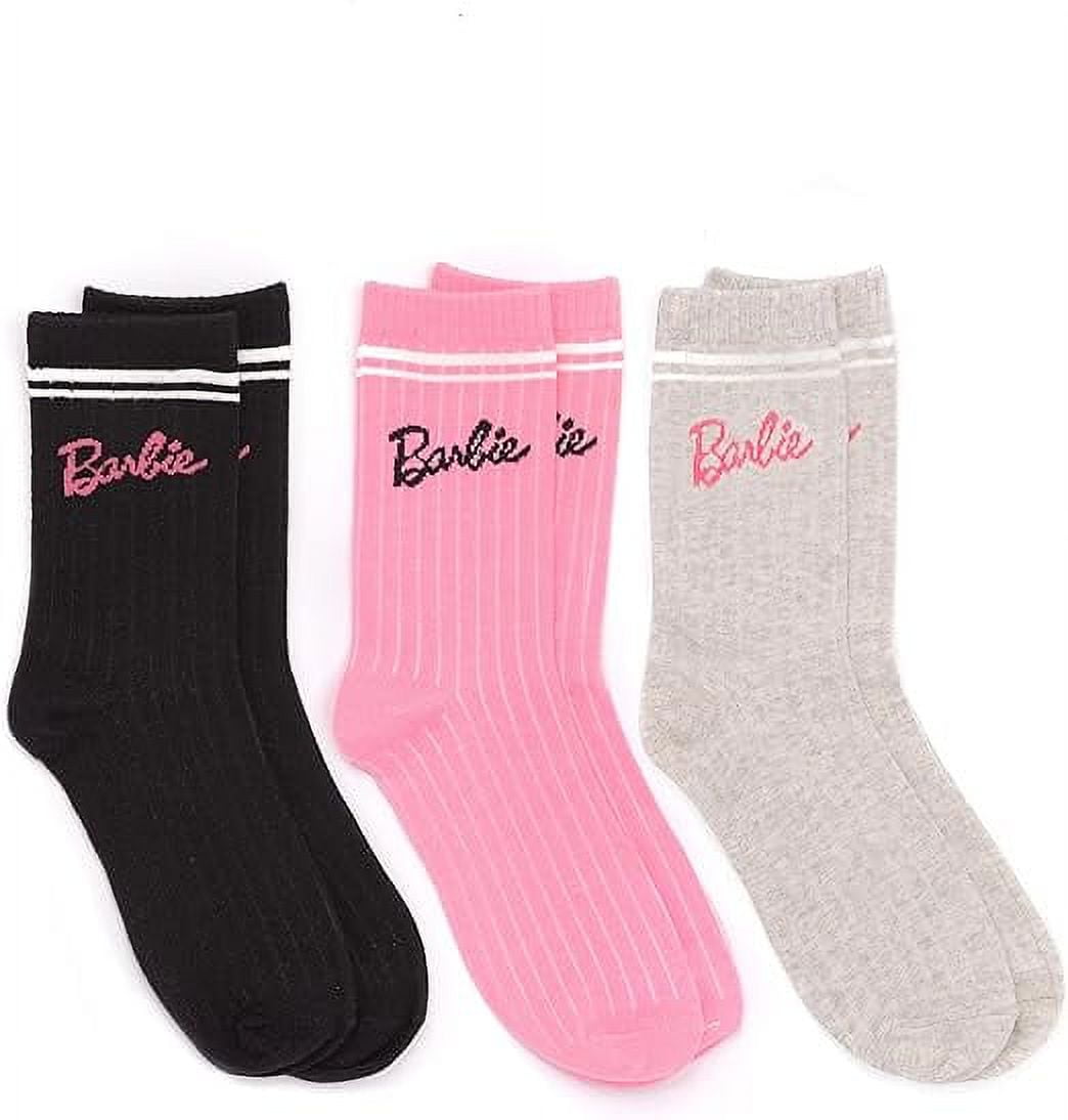 Barbie Socks 3 Pack Womens Ladies Pink Grey Black Doll Clothes 6.5 US-9 ...