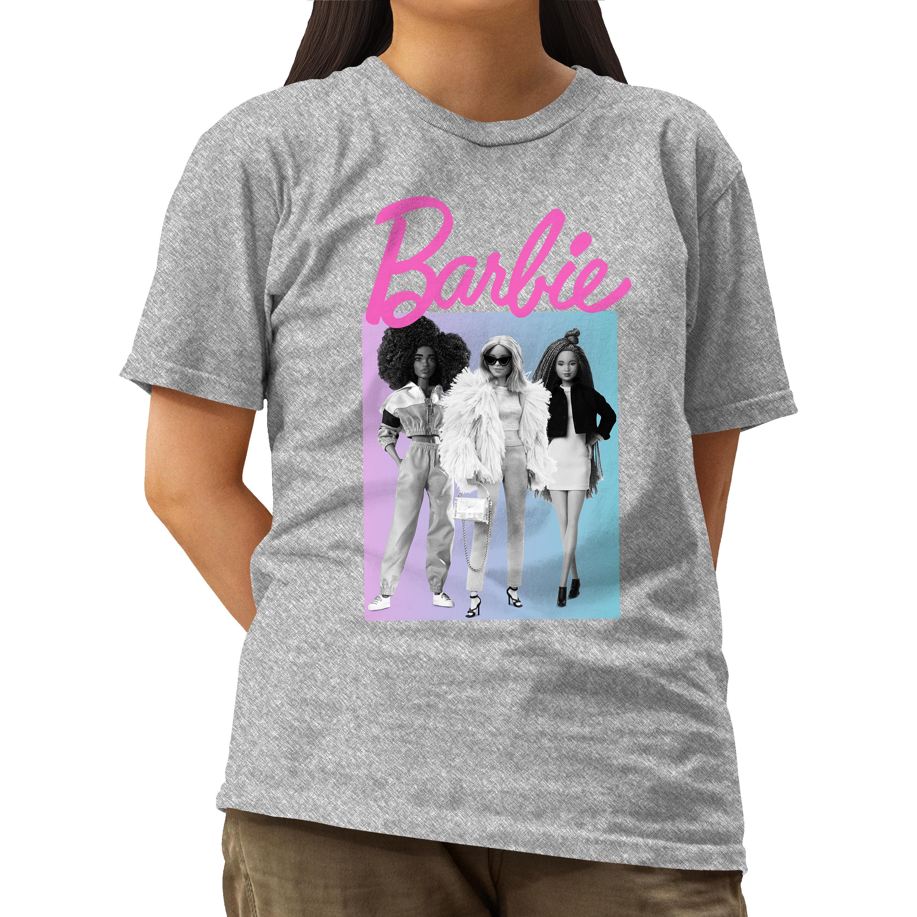 Barbie Square Pose Dolls Casual Unisex Mens and Womens Short Sleeve T ...