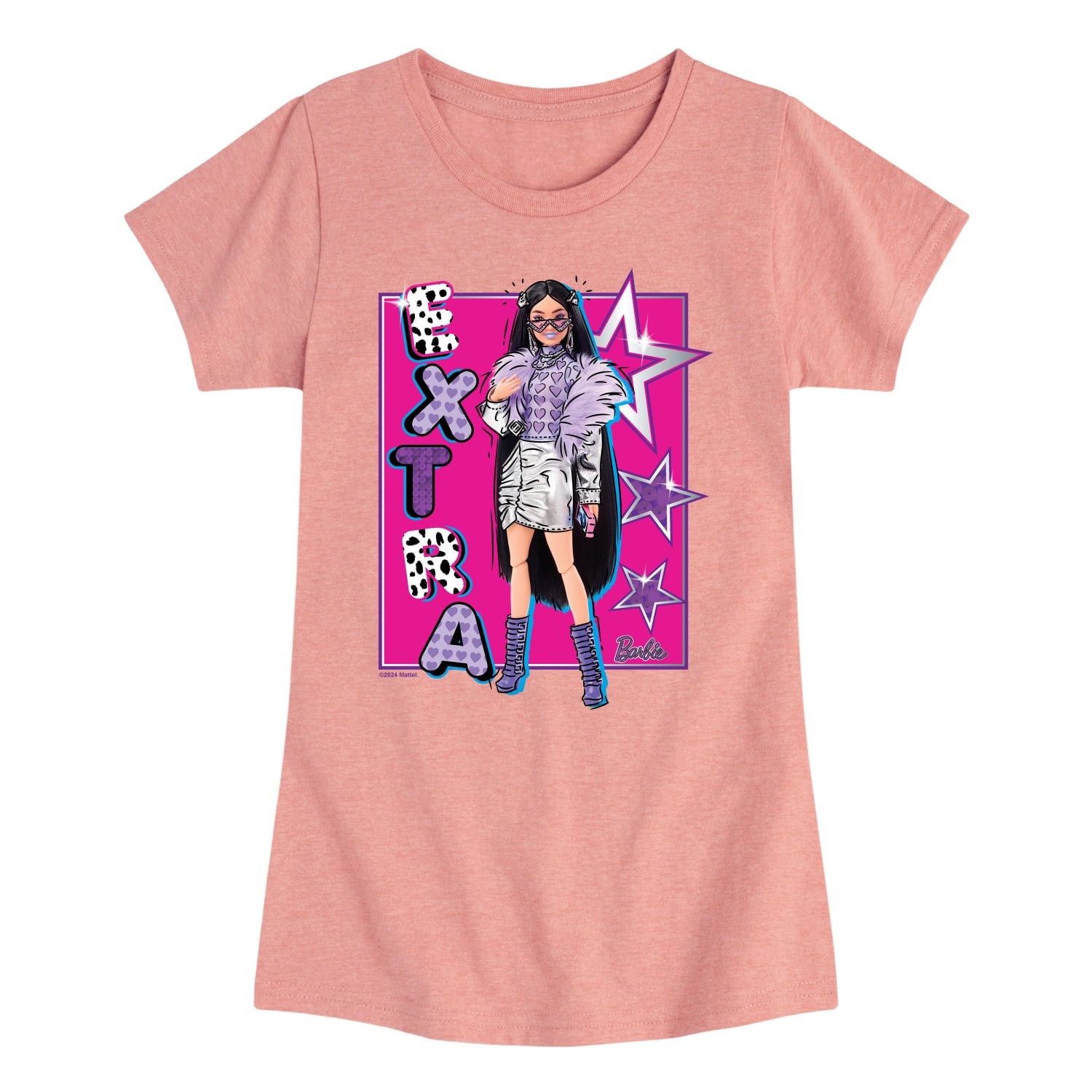 Barbie - Stars - Girls Fitted Short Sleeve Graphic T-Shirt - Walmart.com