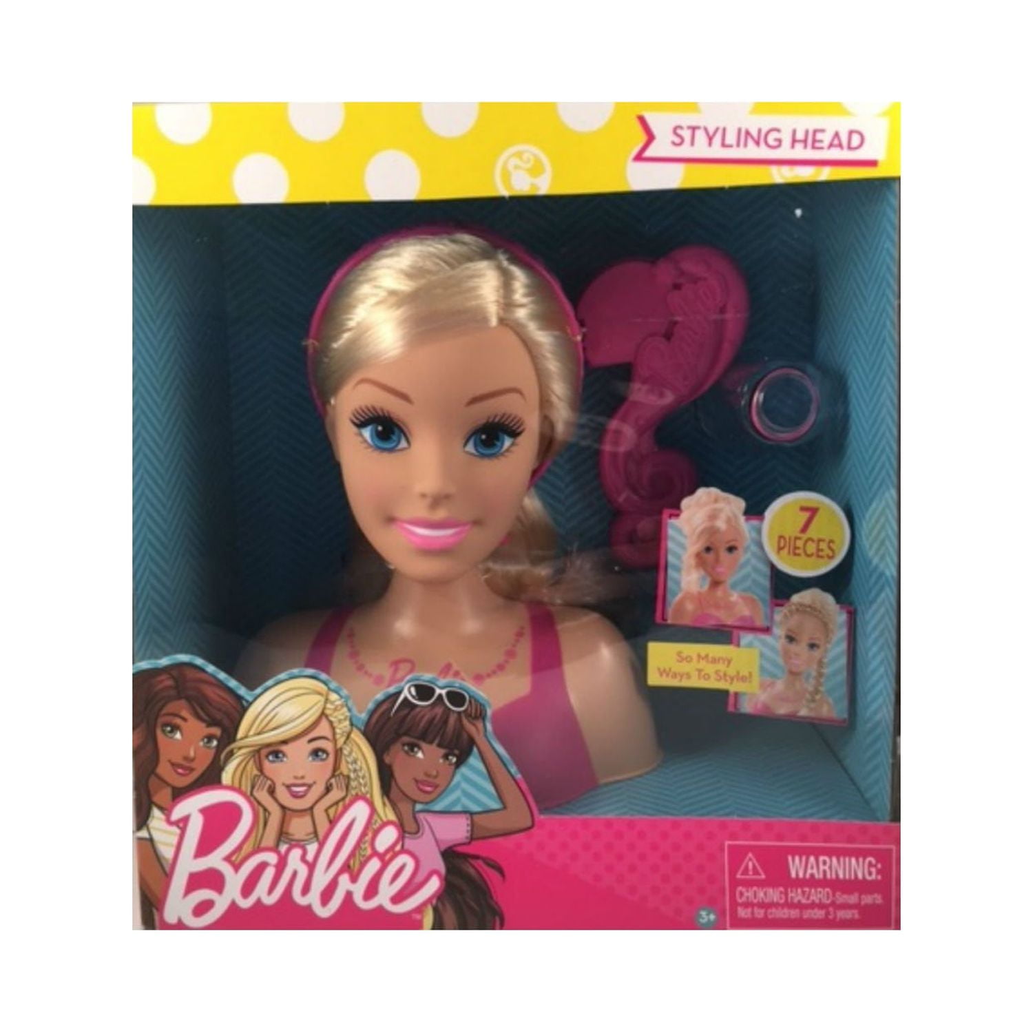 Barbie Styling Head Blonde Hair, 7 Pieces - Walmart.com