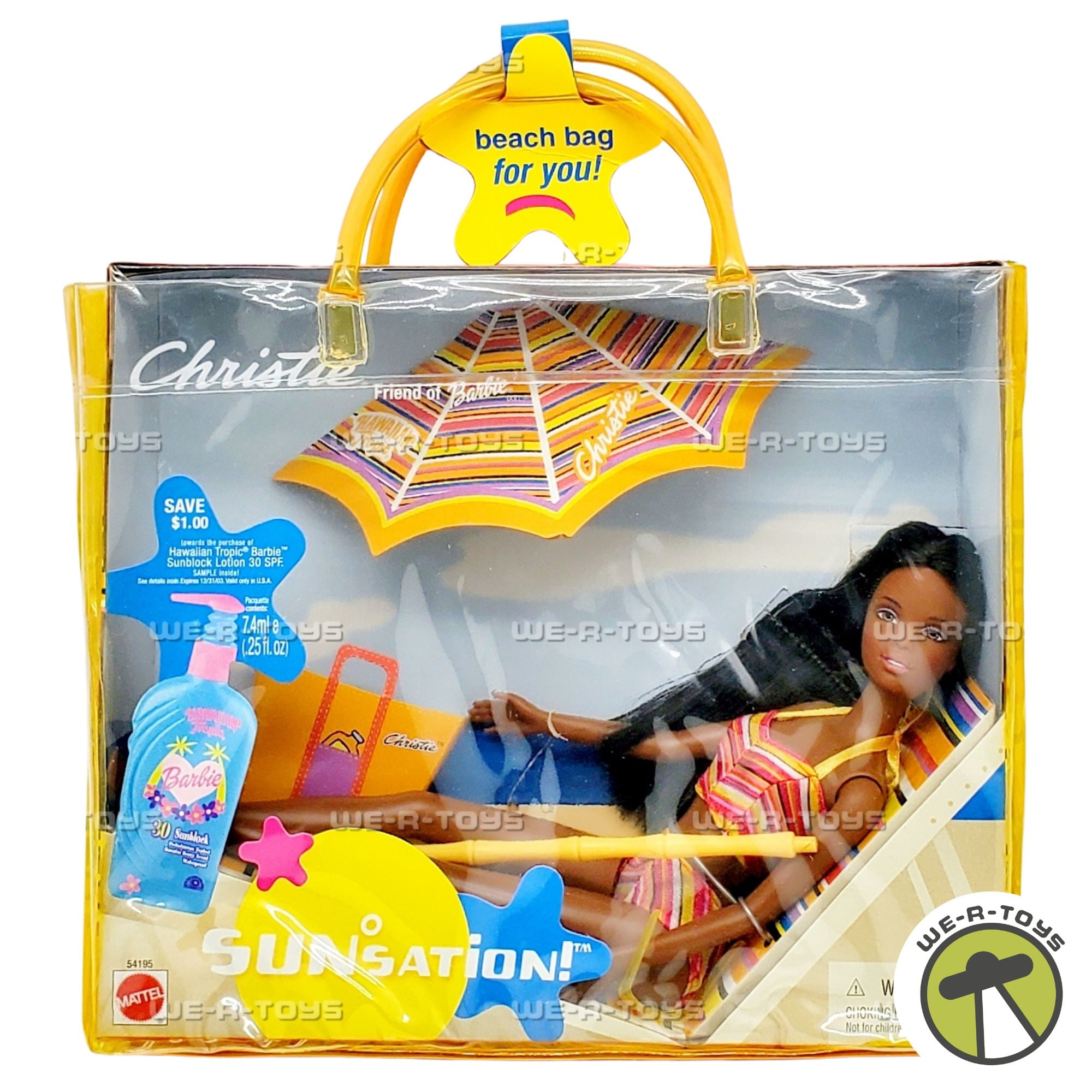 Barbie SunSation Christie Doll with Carry Bag 2001 Mattel 54195 ...