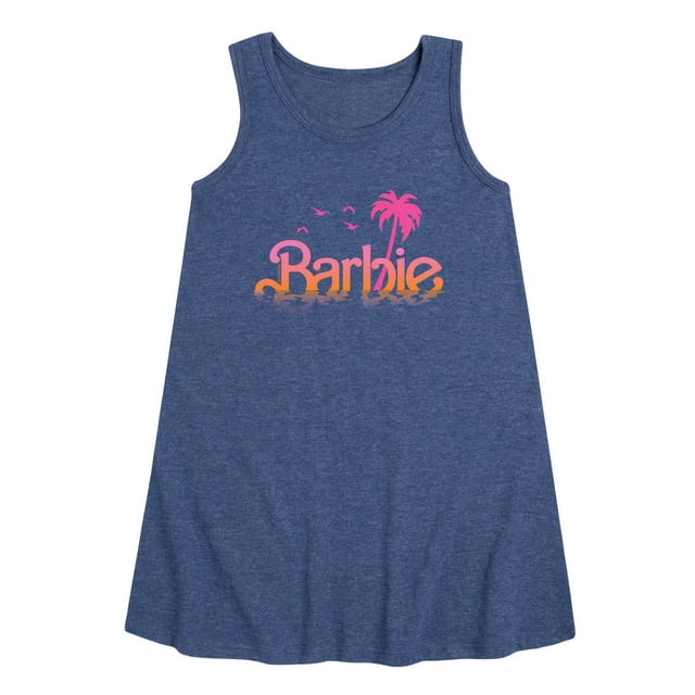 Barbie - Sunset and Palm Trees - Toddler and Youth Girls A-line Dress ...