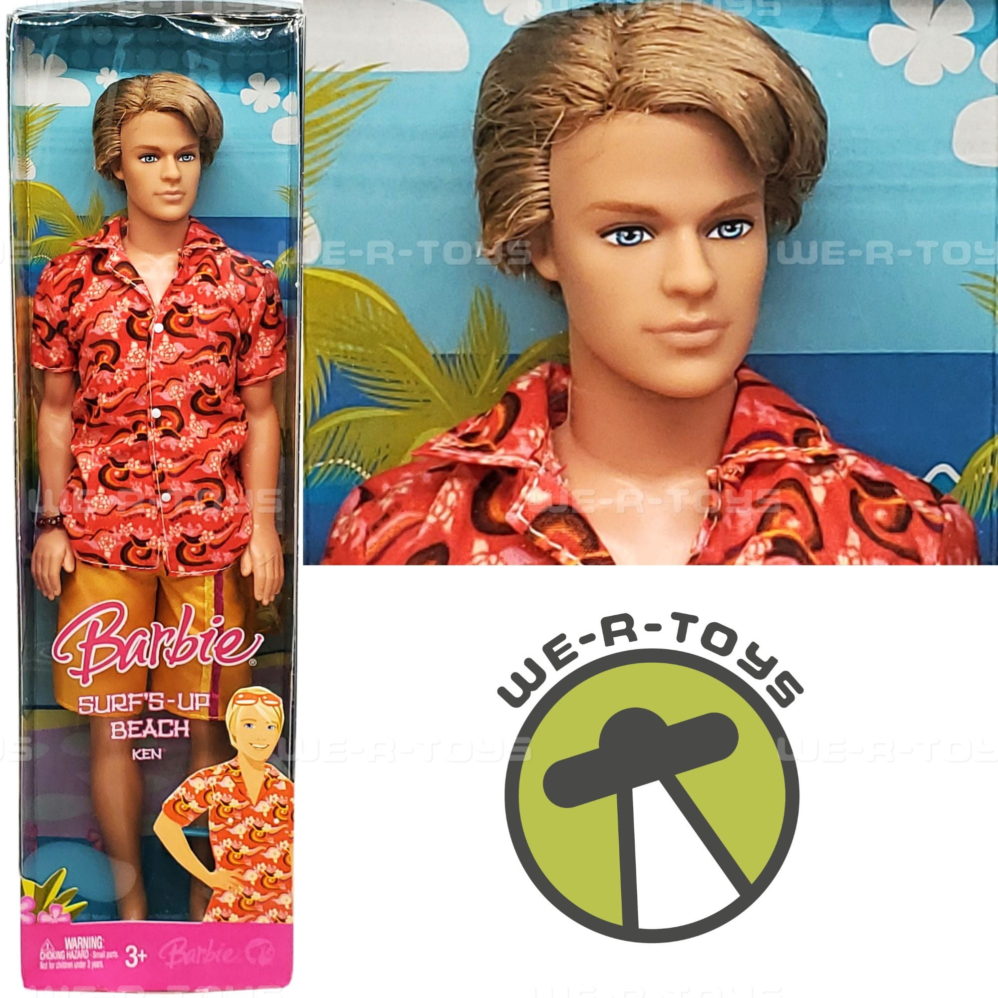 Barbie Surf's Up Beach Ken in Hawaiian Shirt Doll 2007 Mattel L9548 ...