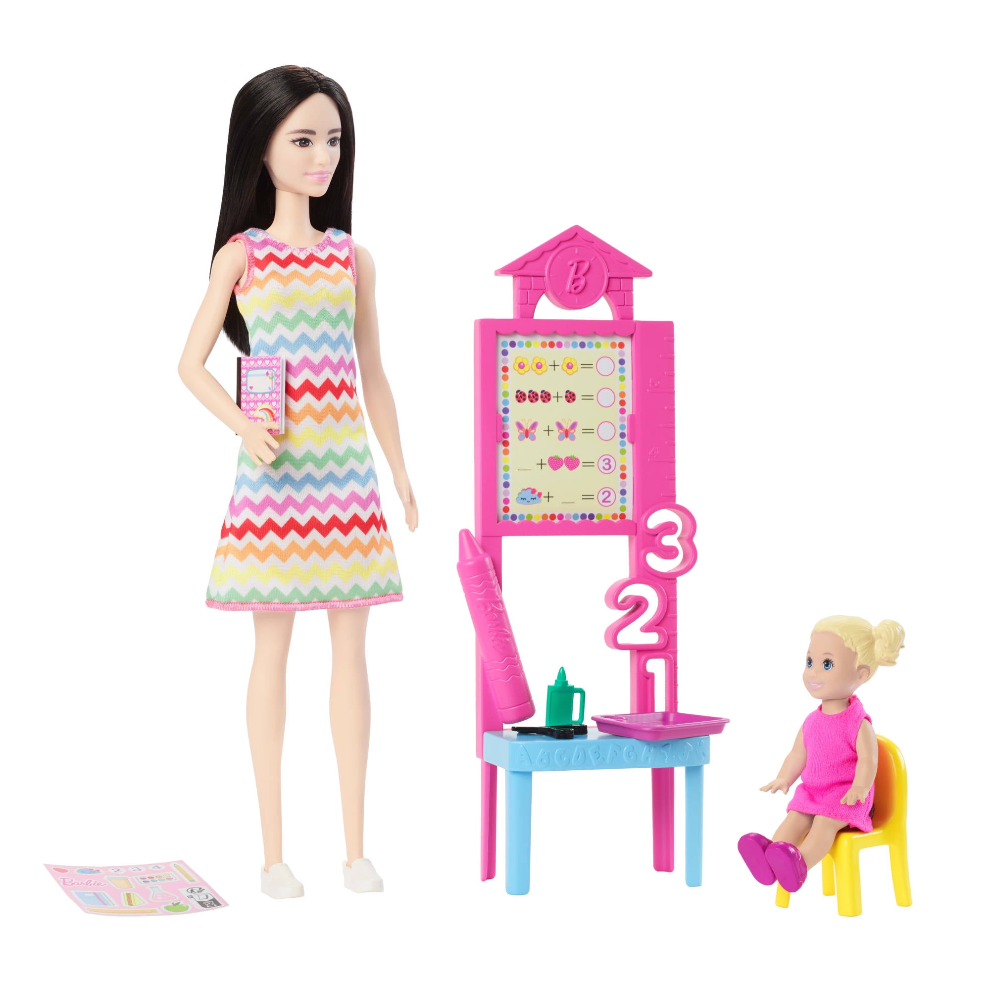 Barbie Teacher Doll with Blonde Fashion Doll, 1 Toddler Doll, & Teaching Accessories - Walmart.com