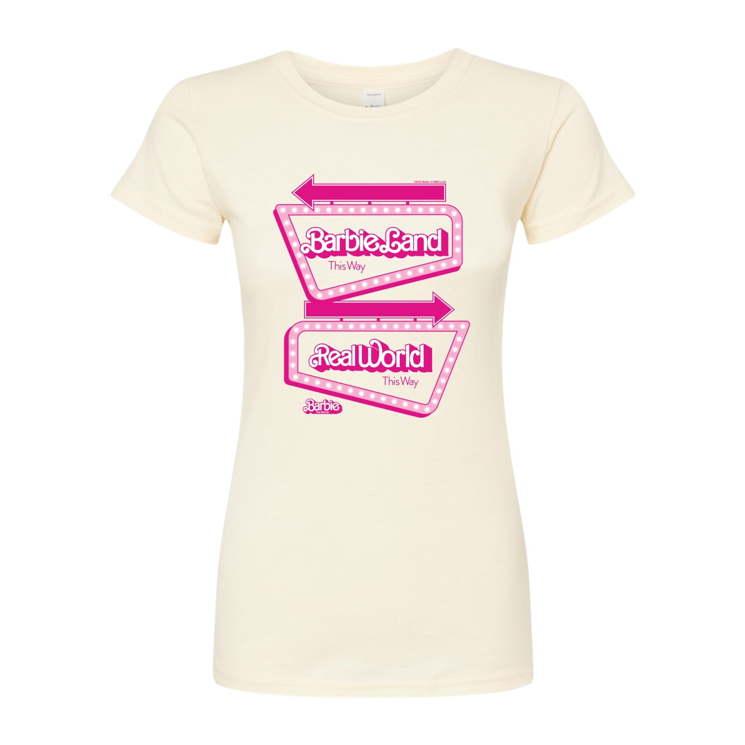 Barbie The Movie - Barbieland Real World This Way Signs - Juniors ...