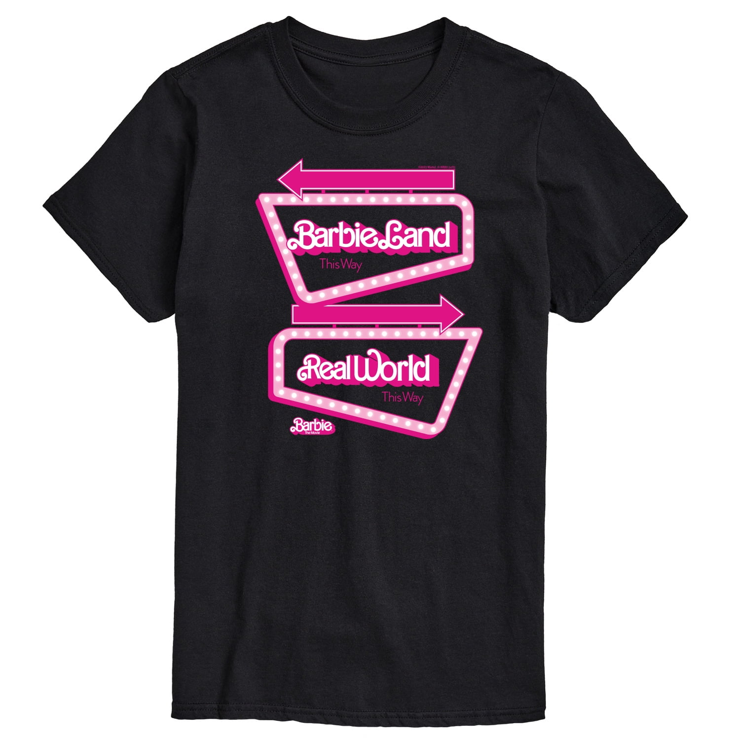 Barbie The Movie - Barbieland Real World This Way Signs - Men's Short ...