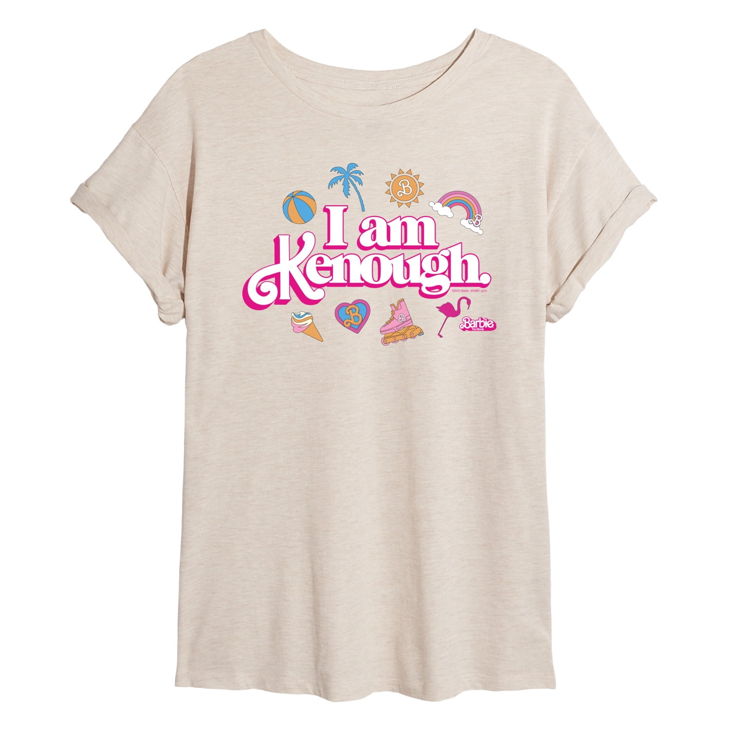 Barbie The Movie - I Am Kenough Icons - Juniors Ideal Flowy Muscle T ...