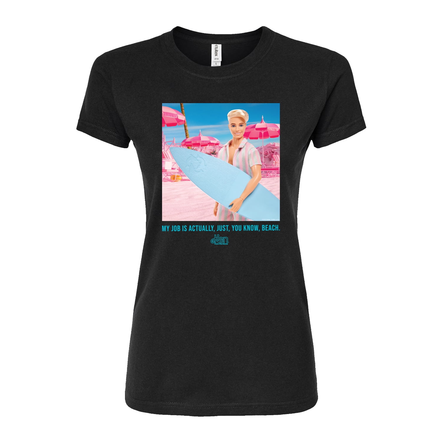 Barbie The Movie - Ken My Job Is Beach - Juniors Fitted Graphic T-Shirt ...