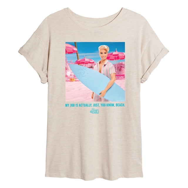 Barbie The Movie - Ken My Job Is Beach - Juniors Ideal Flowy Muscle T ...