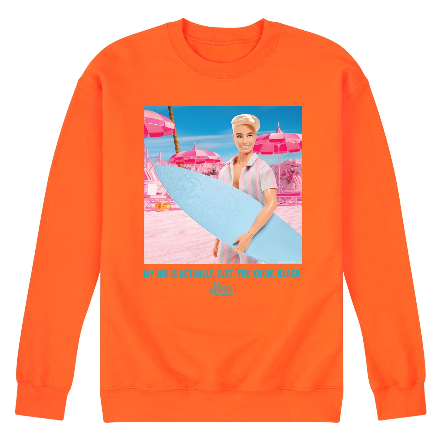 Barbie The Movie - Ken My Job Is Beach - Men's Crew Neck Fleece ...