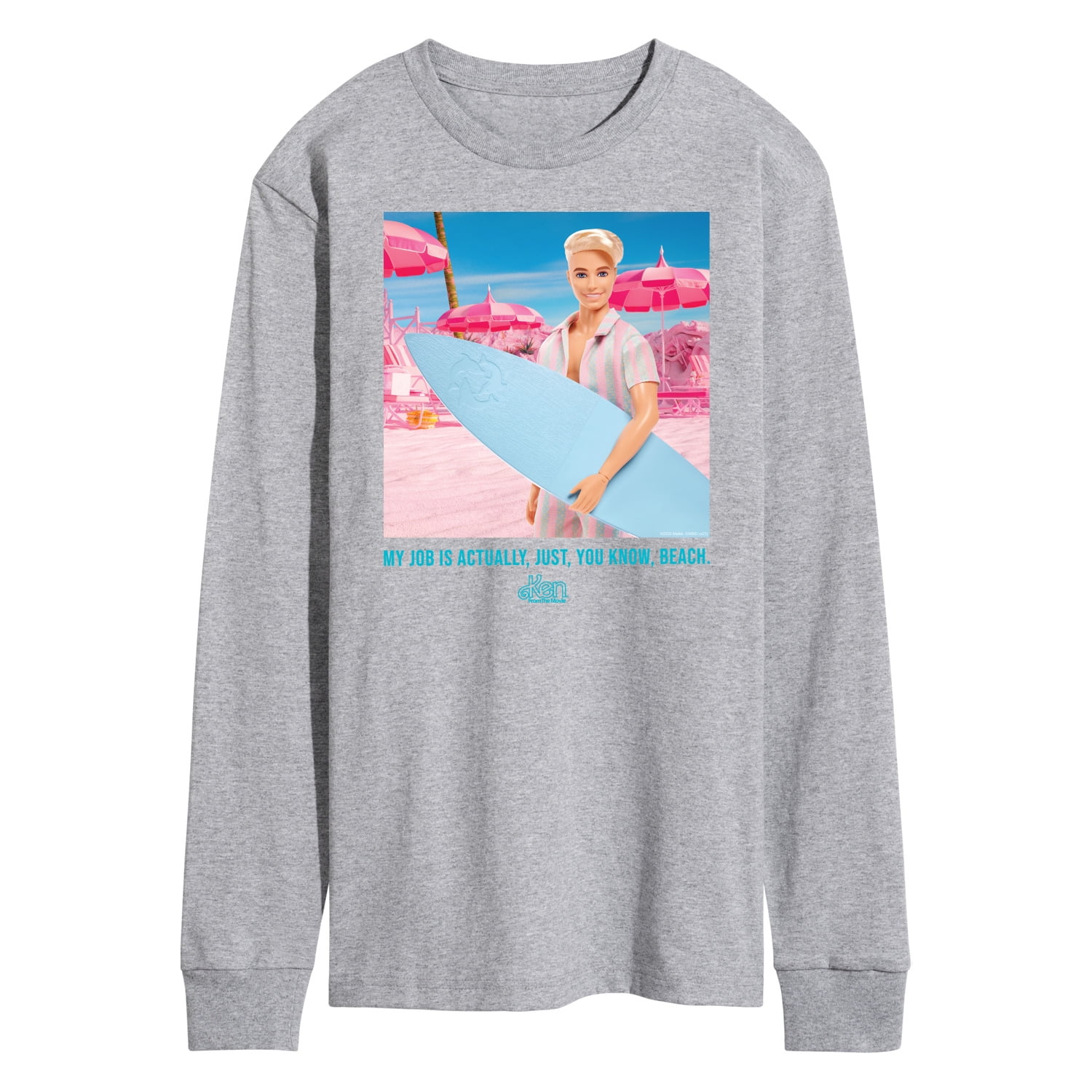 Barbie The Movie - Ken My Job Is Beach - Men's Long Sleeve T-Shirt ...
