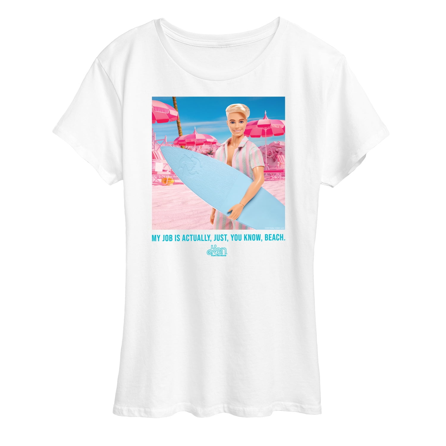 Barbie The Movie - Ken My Job Is Beach - Women's Short Sleeve Graphic T ...