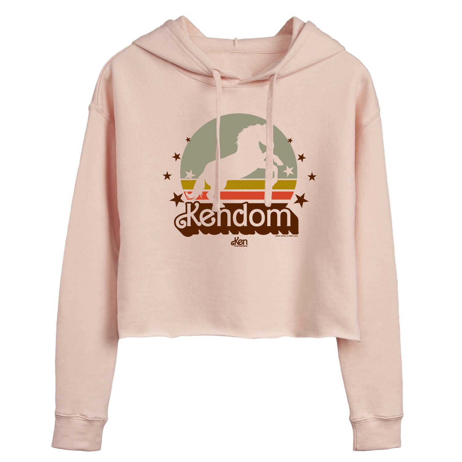 Barbie The Movie - Kendom Western - Juniors Cropped Pullover Hoodie ...
