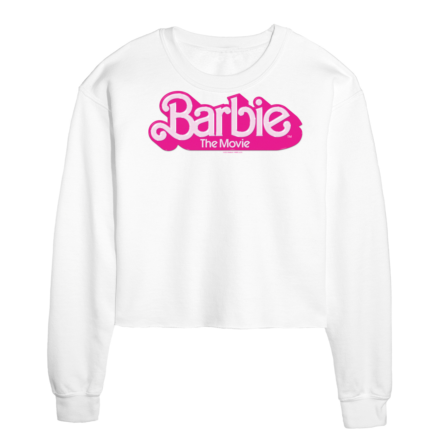 Barbie The Movie - Movie Logo - Juniors Cropped Crew Neck Sweatshirt ...
