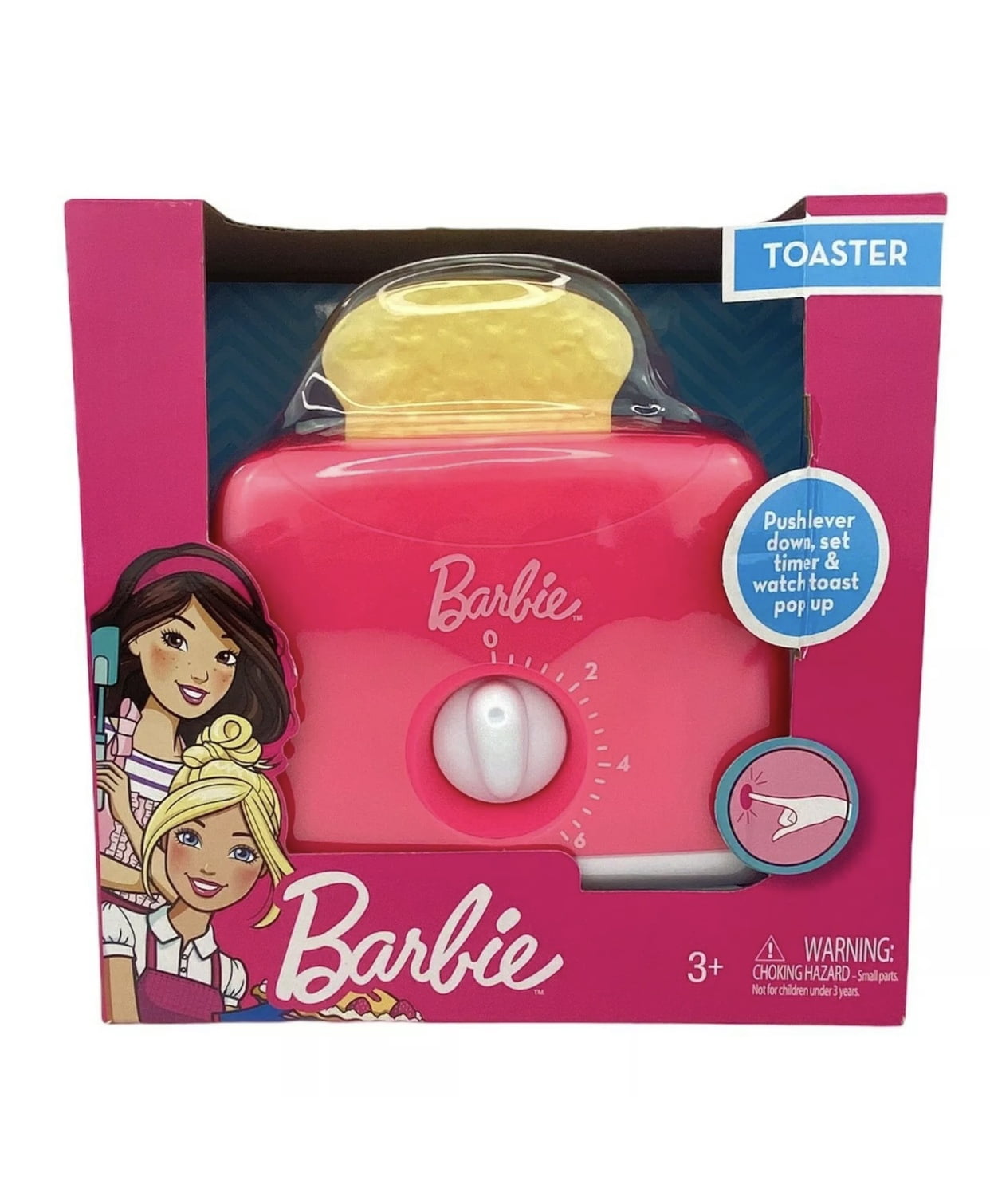 Barbie Pretend Play Kitchen Doll Toaster with Pop-up Toast and Timer ...