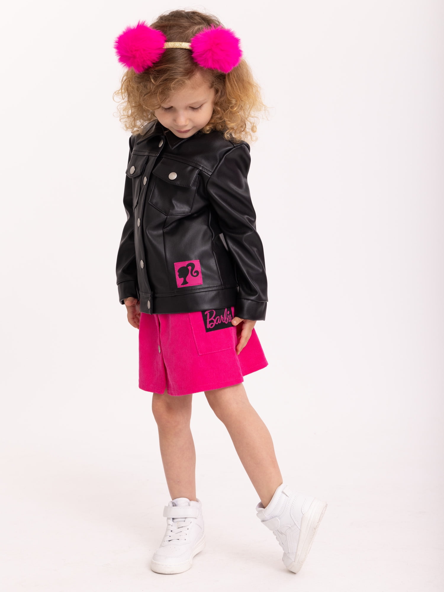 Barbie Toddler Girl Faux Leather Moto Jacket, Sizes 2T-5T - Walmart.com