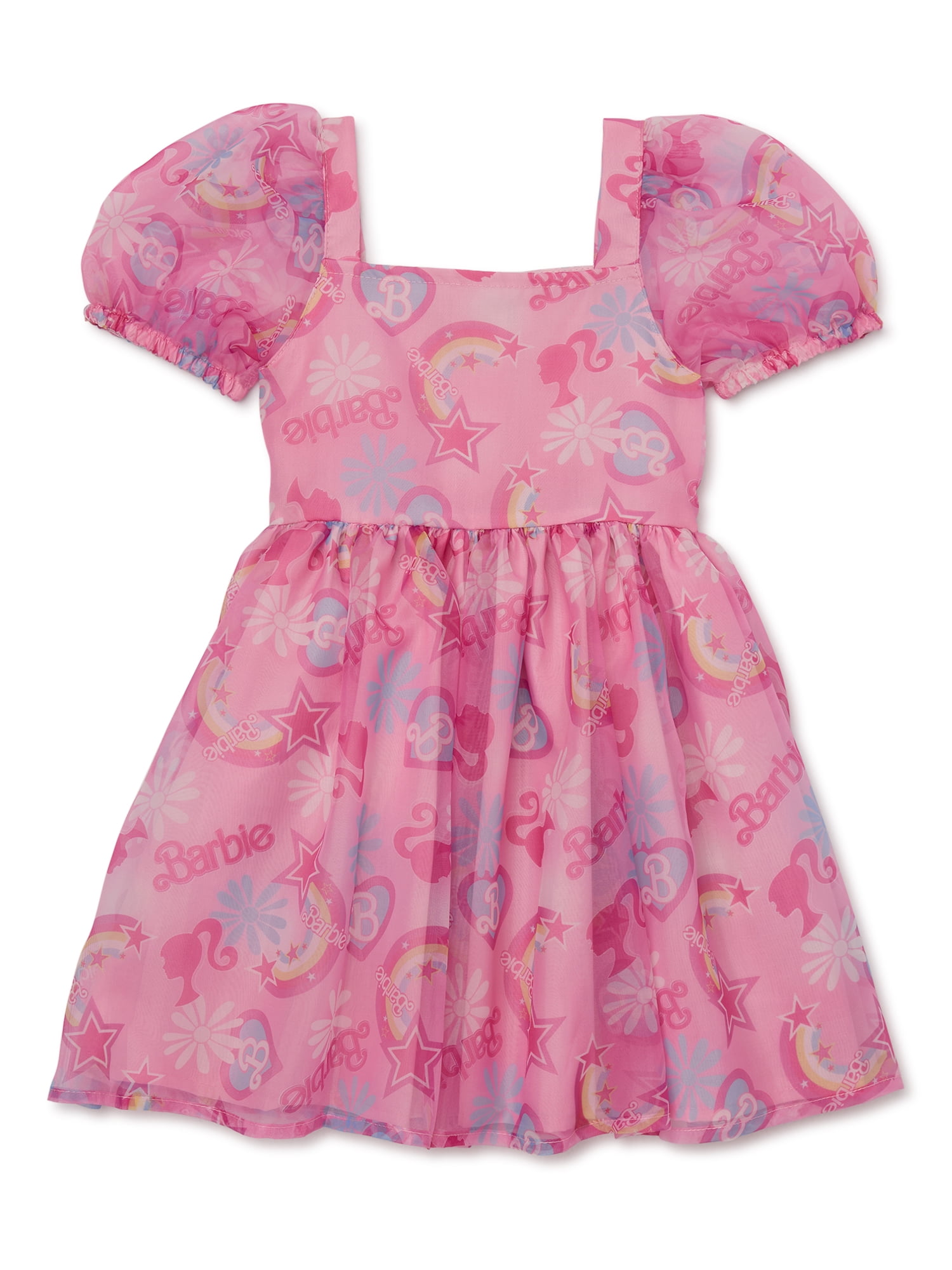 Barbie Toddler Girl Puff Sleeve Dress, Sizes 12M-4T - Walmart.com