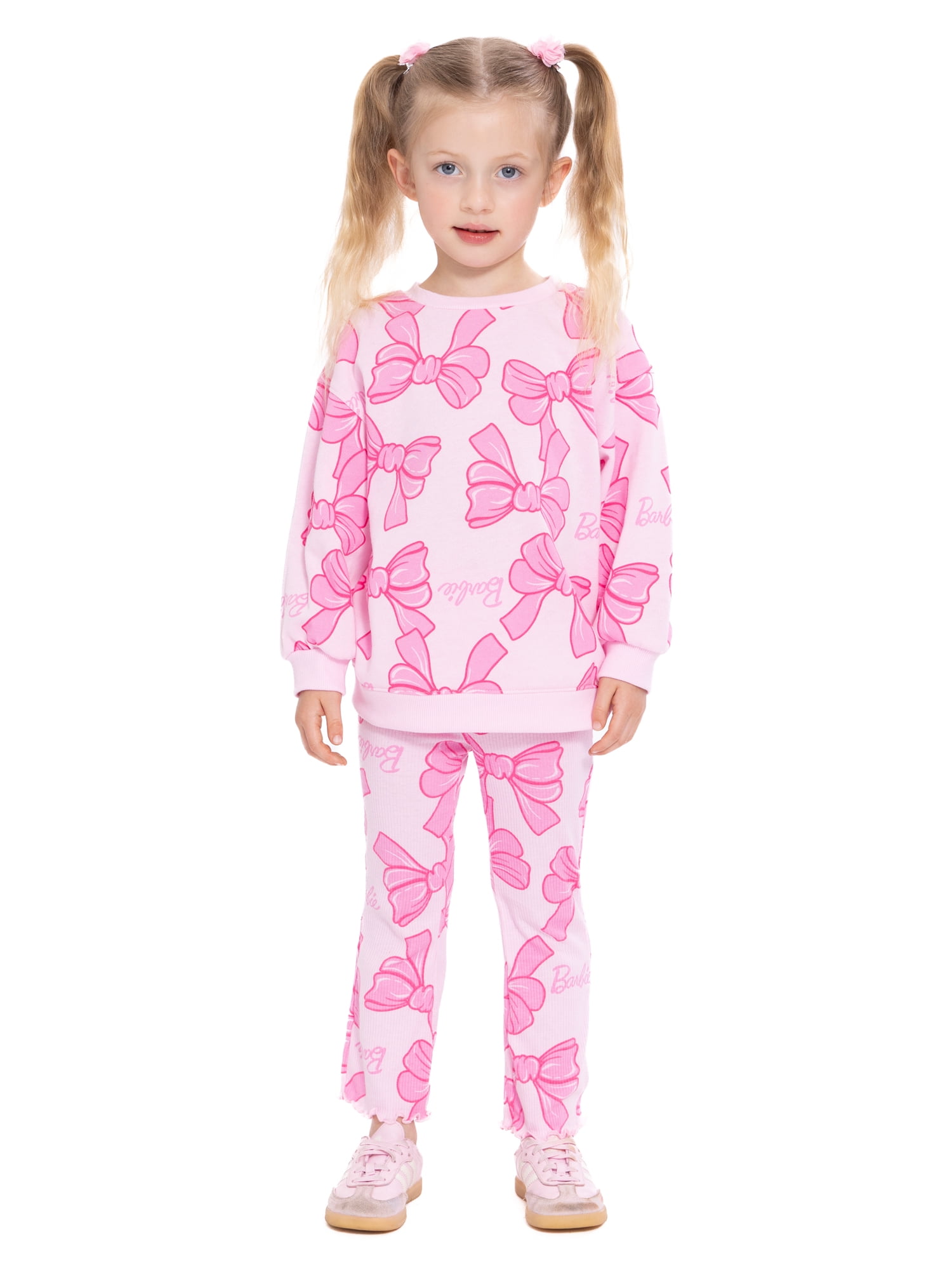 Barbie Toddler Girls Bow Printed Crewneck Sweatshirt and Flare Leggings ...
