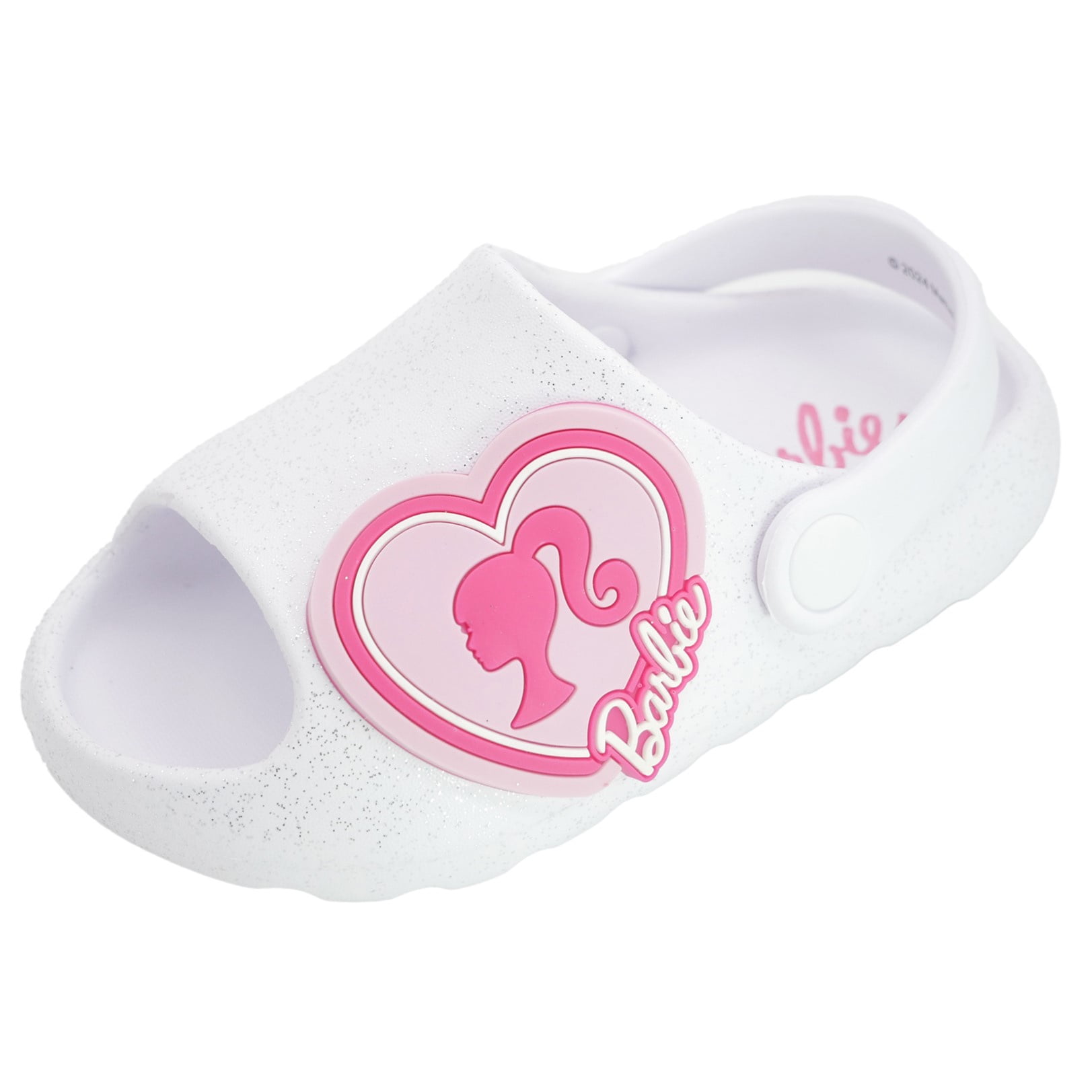 Barbie Toddler Girls' Cloud Slide Sandals - White Glitter, Size 9 ...