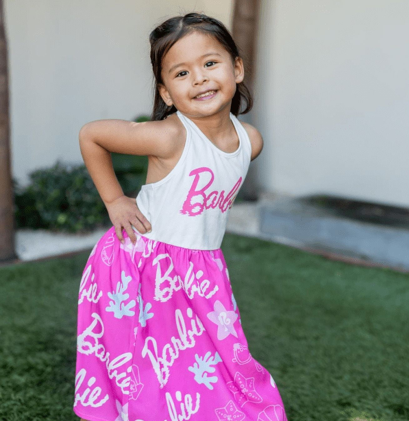 Barbie Toddler Girls Dresses Graphic Crew Neck Halter A Line Sundress ...